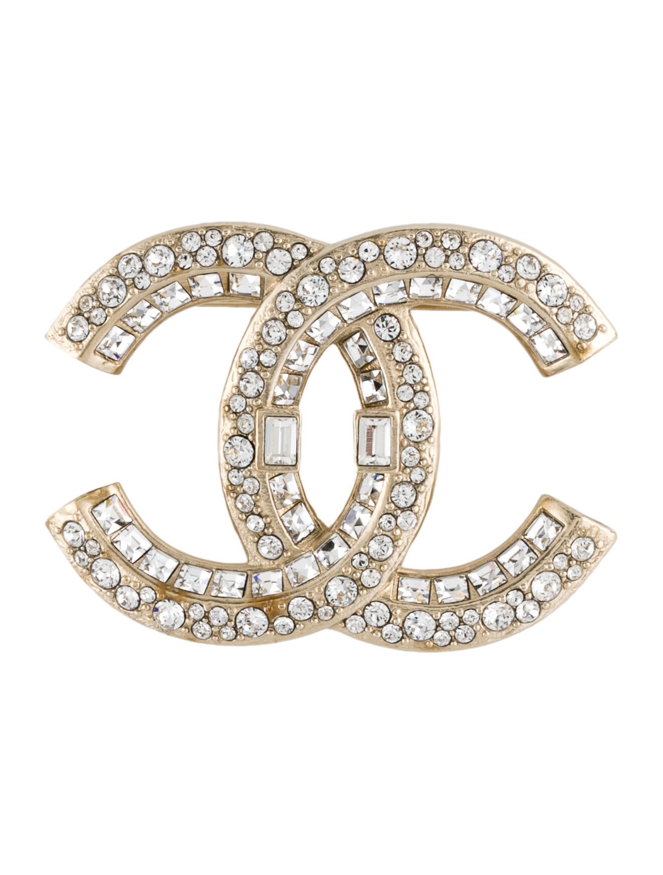 Chanel 2022 Faux Pearl & Strass CC Pin Brooch - White, Gold-Plated Pin ...