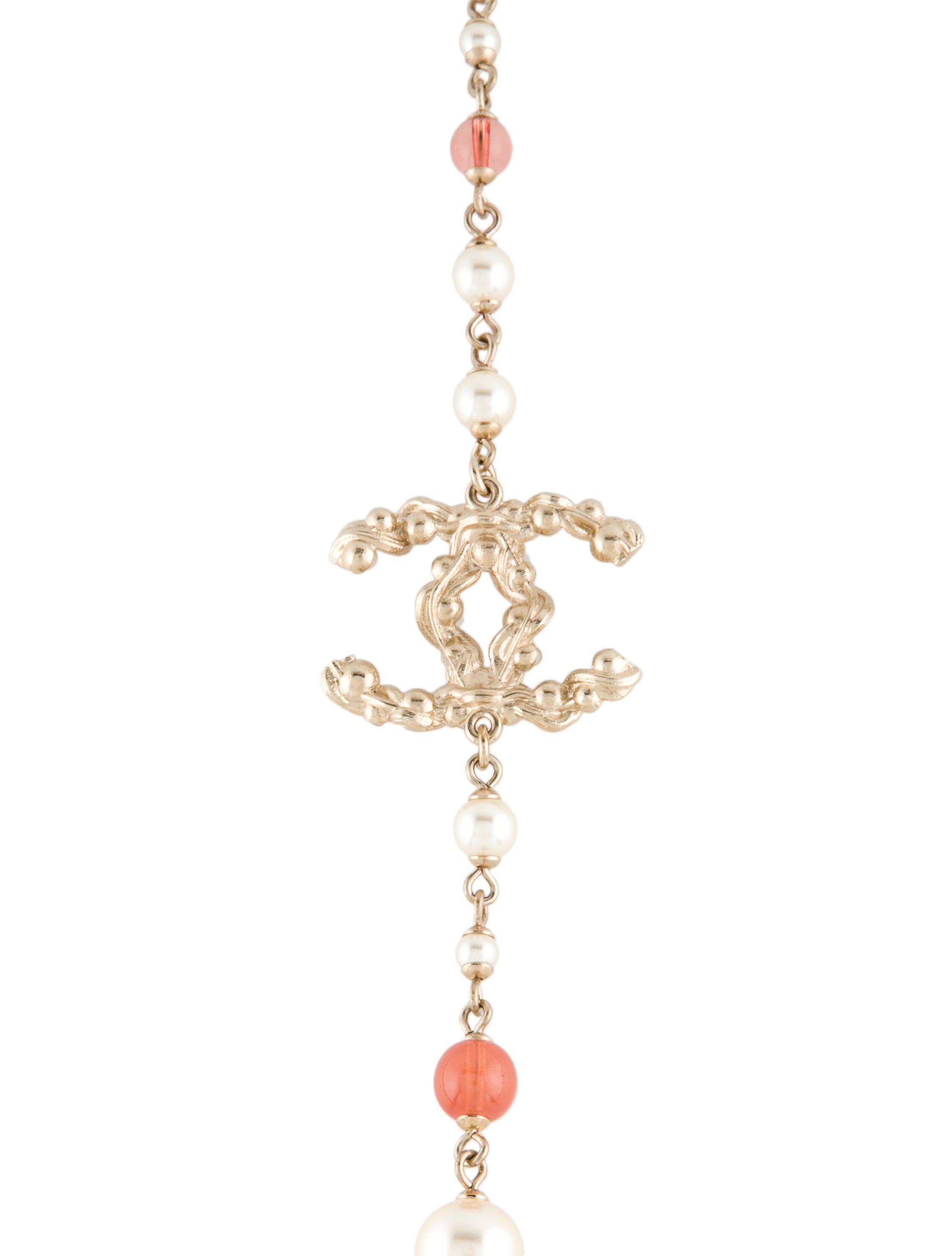 Chanel Faux Pearl & Bead CC Station Necklace - Bead Strand, Necklaces ...
