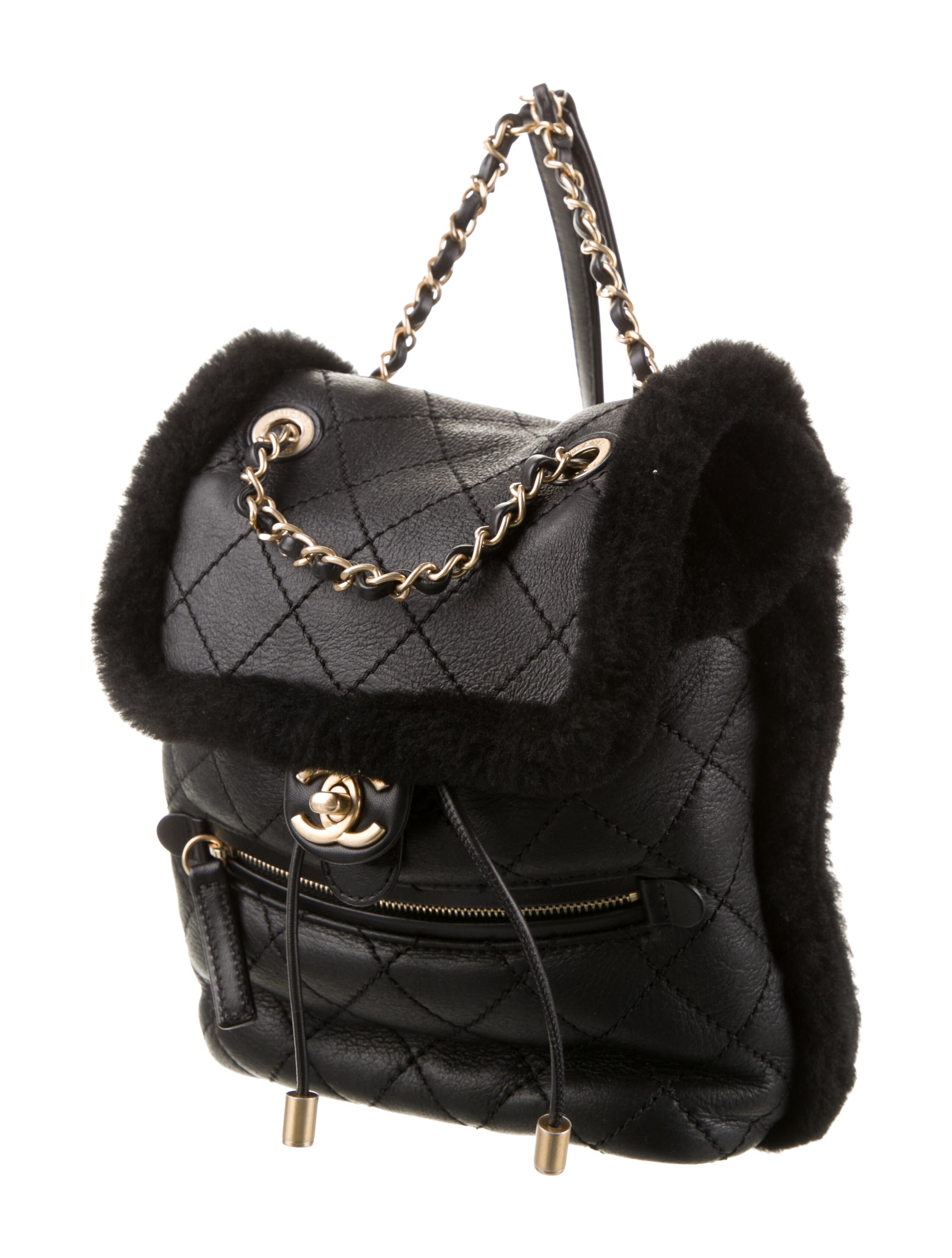Chanel Paris-Hamburg Shearling Backpack - Black Backpacks, Handbags ...