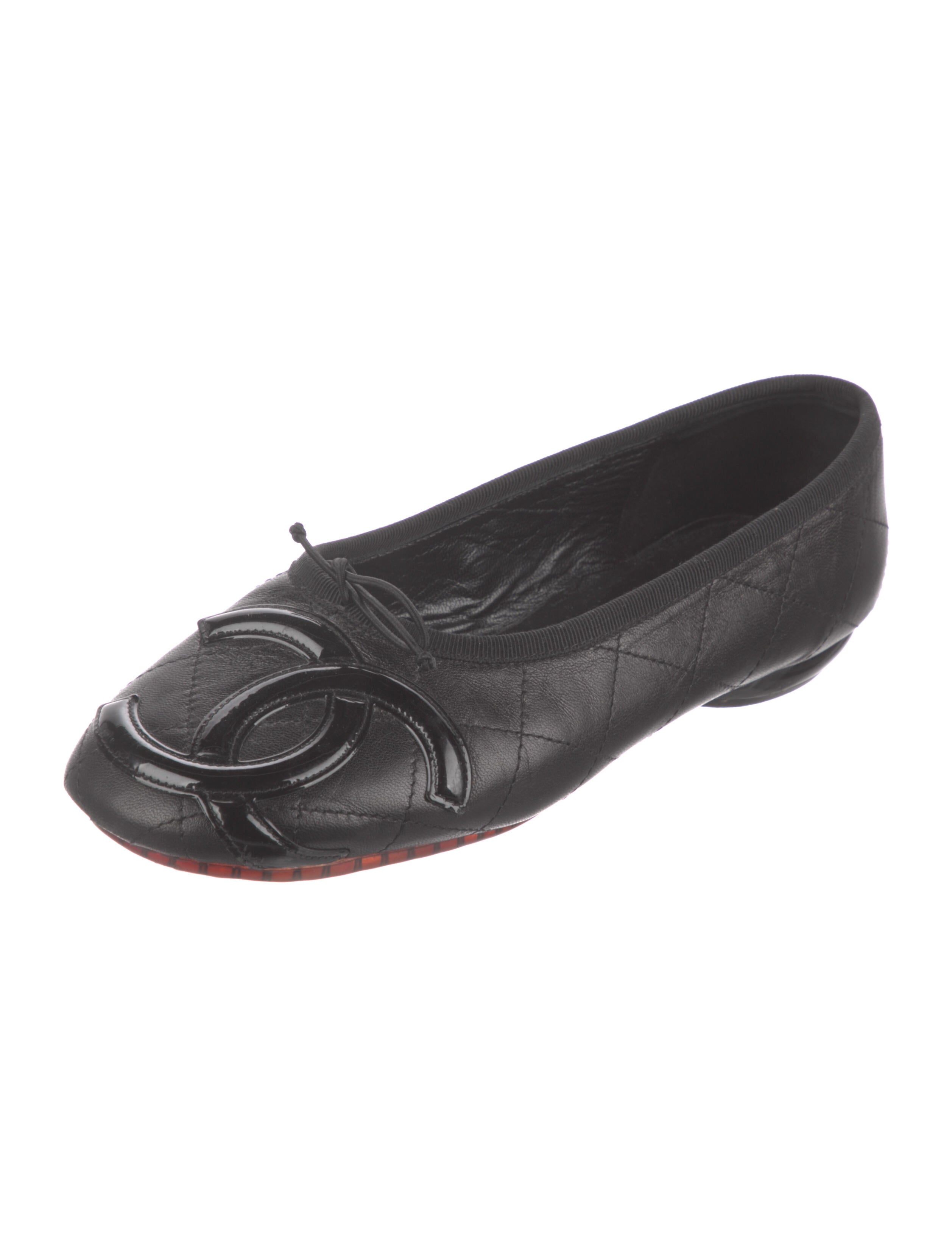 Chanel Ligne Cambon Interlocking CC Logo Ballet Flats - Black Flats ...