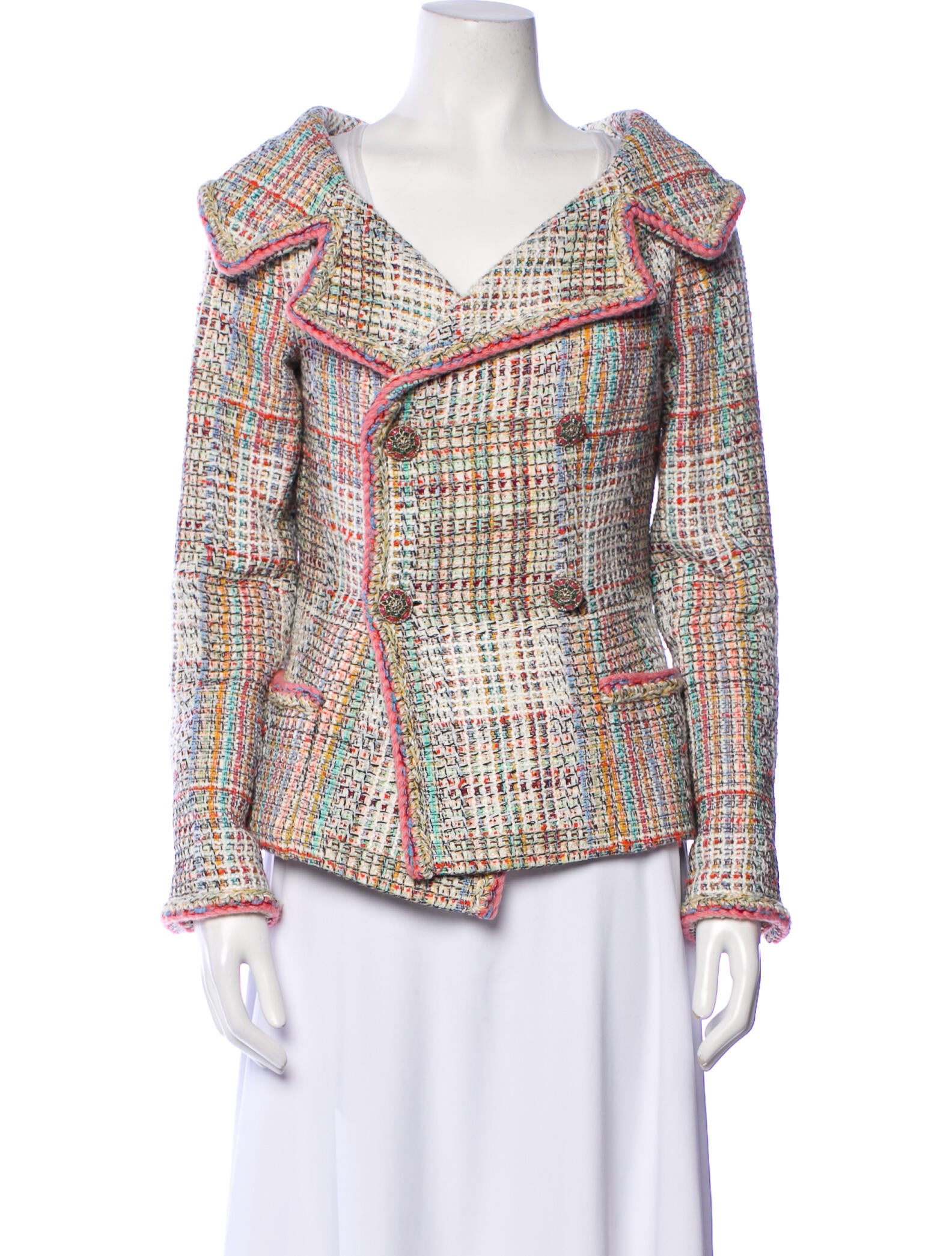 Chanel 2020 Tweed Pattern Blazer - Blue Jackets, Clothing - CHA762986 ...