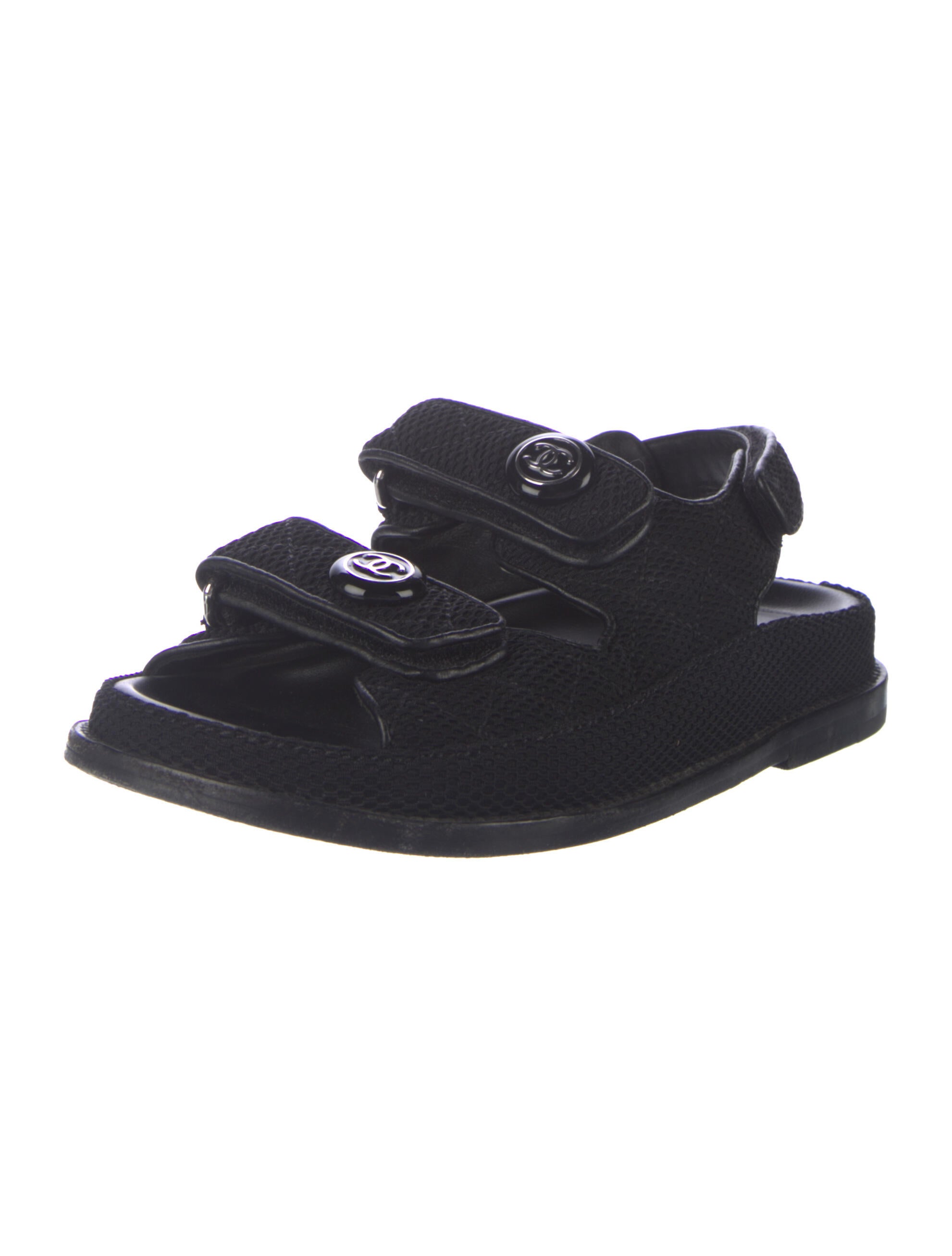 Chanel Quilted Interlocking CC Logo Slides - Black Sandals, Shoes ...