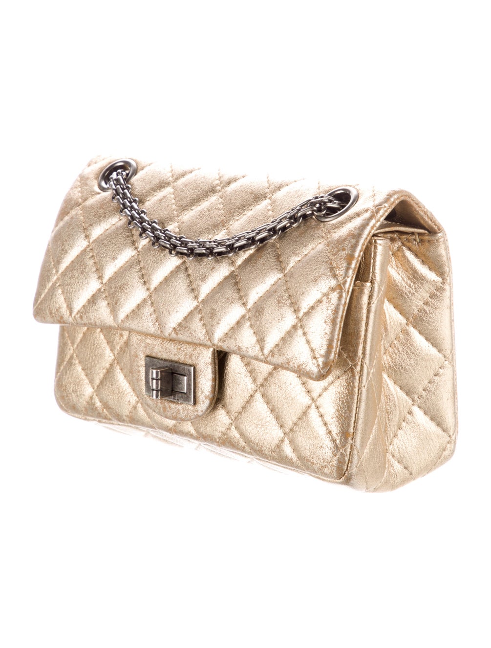 Chanel Metallic Reissue 224 Double Flap Bag - Gold Shoulder Bags ...