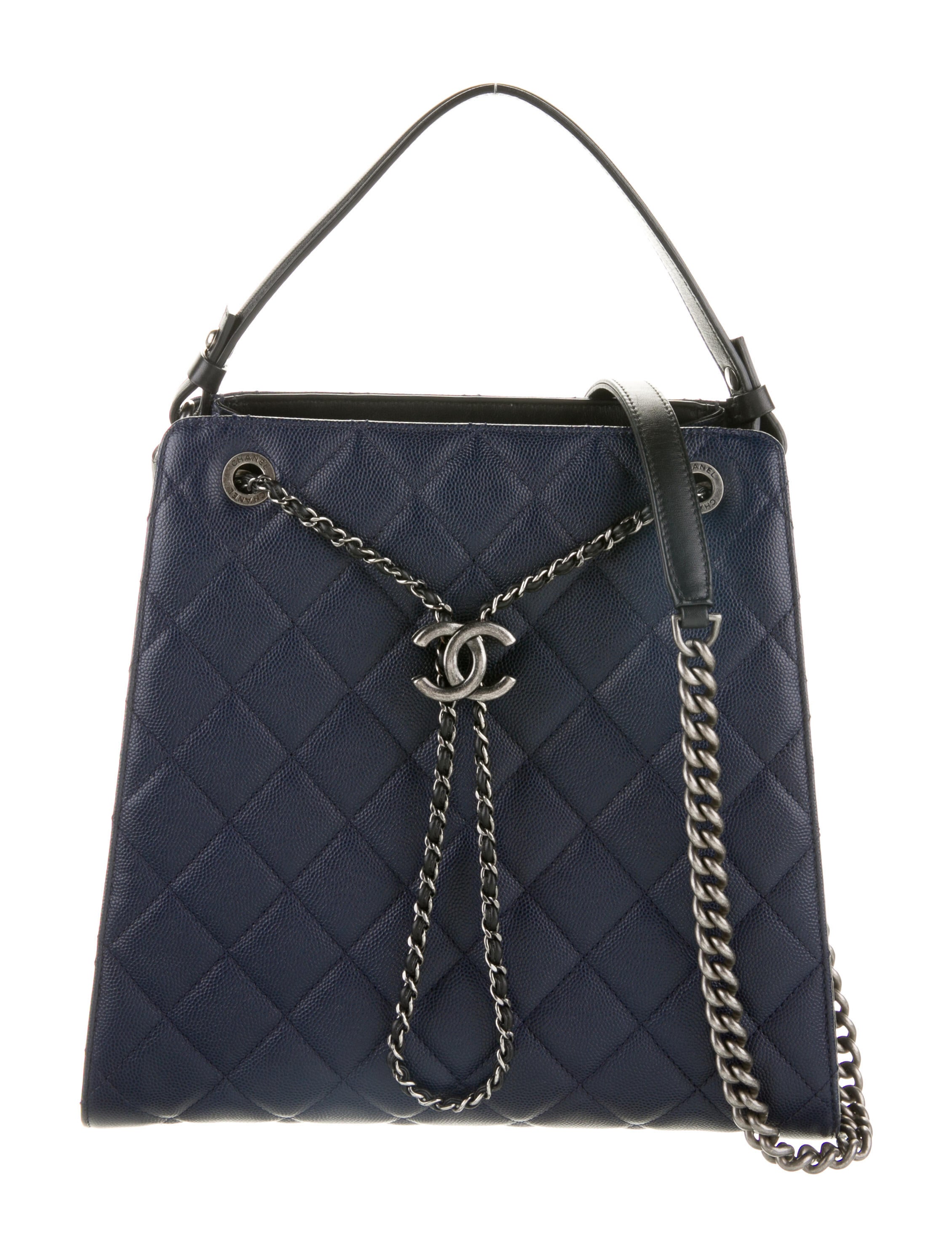 Chanel Paris-Cosmopolite Small Chevron Bucket Bag - Black Bucket Bags ...