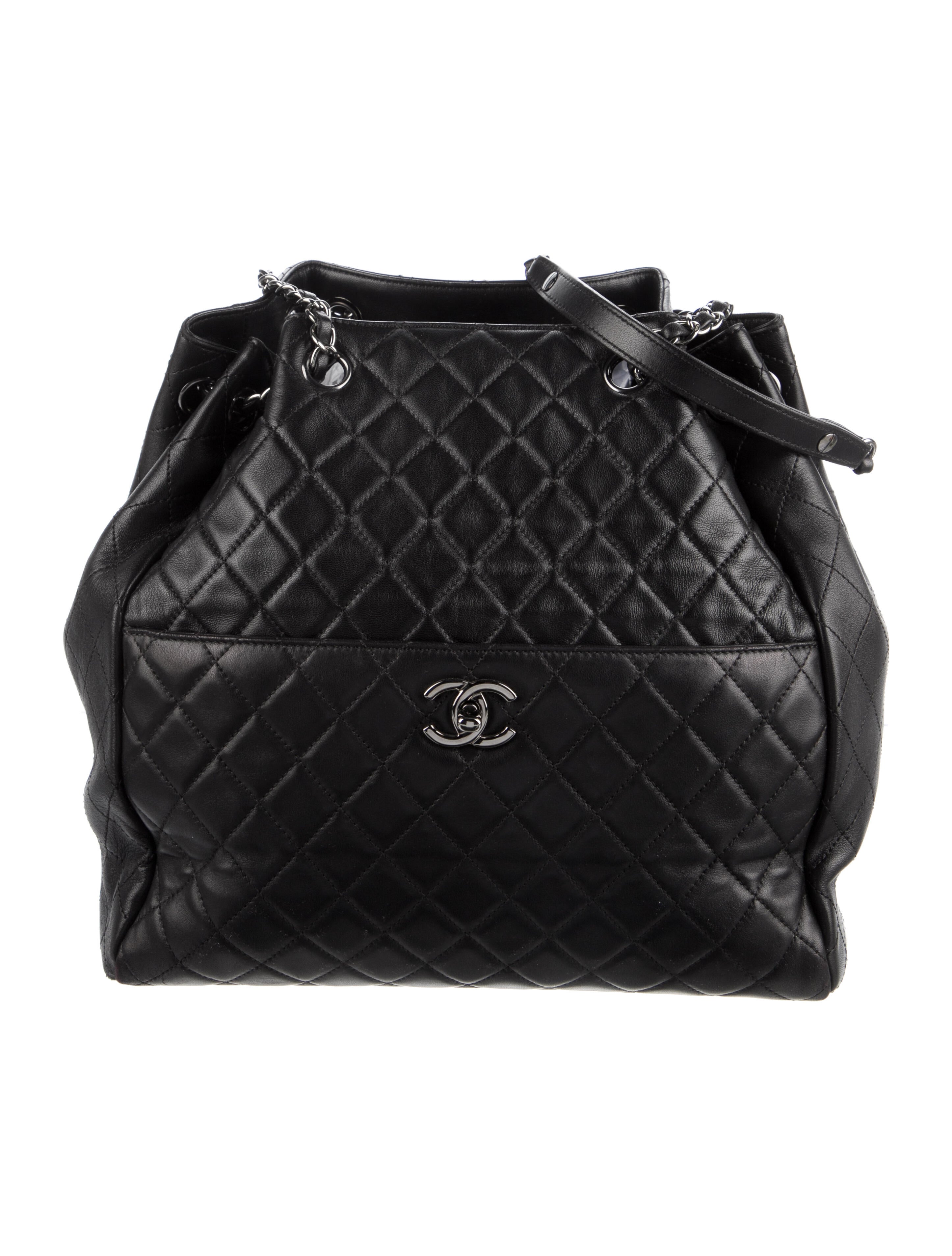 Chanel Paris-Rome Large On My Shoulder Bag - Black Bucket Bags ...