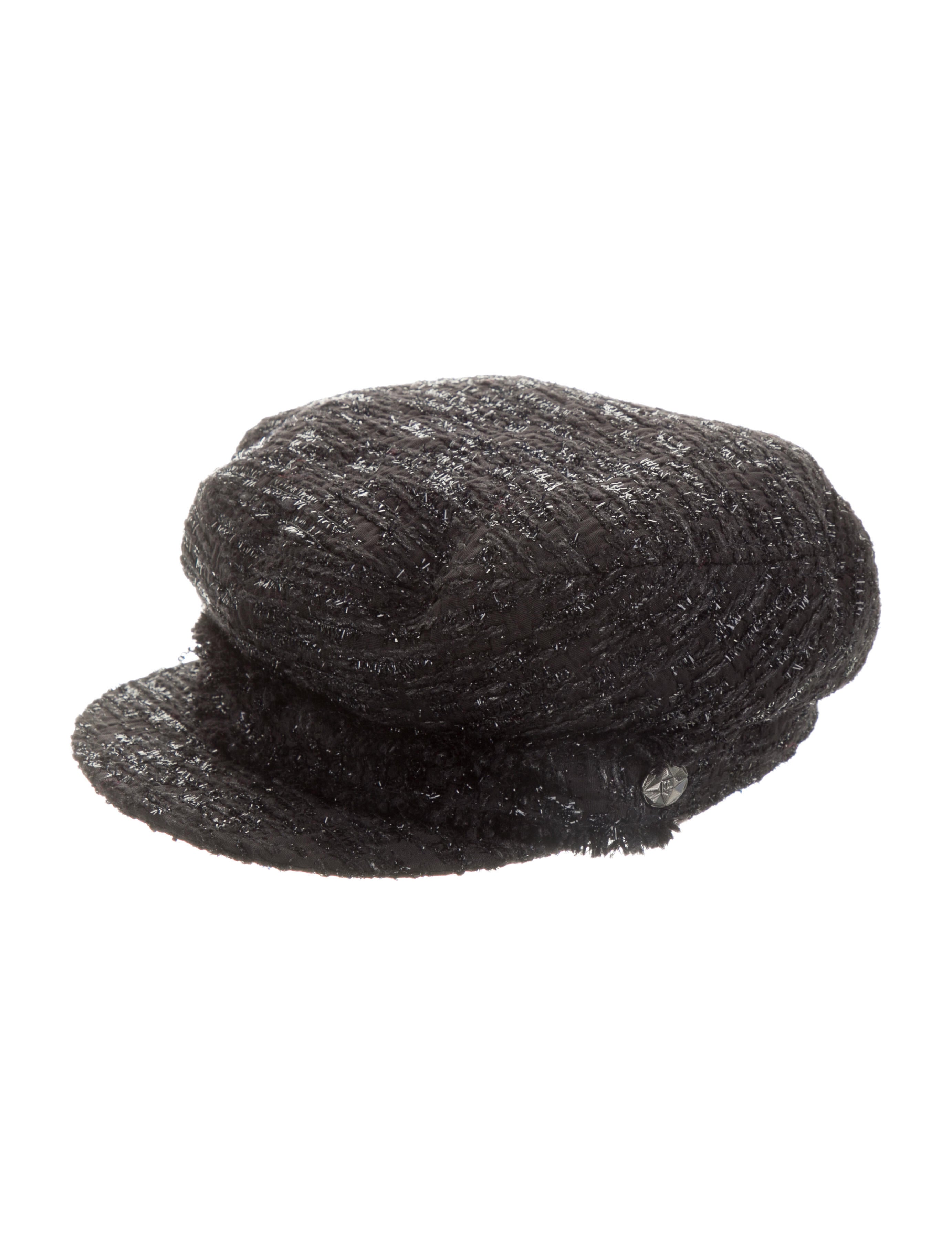 Chanel Tweed Newsboy Cap - Black Hats, Accessories - CHA783048 | The ...