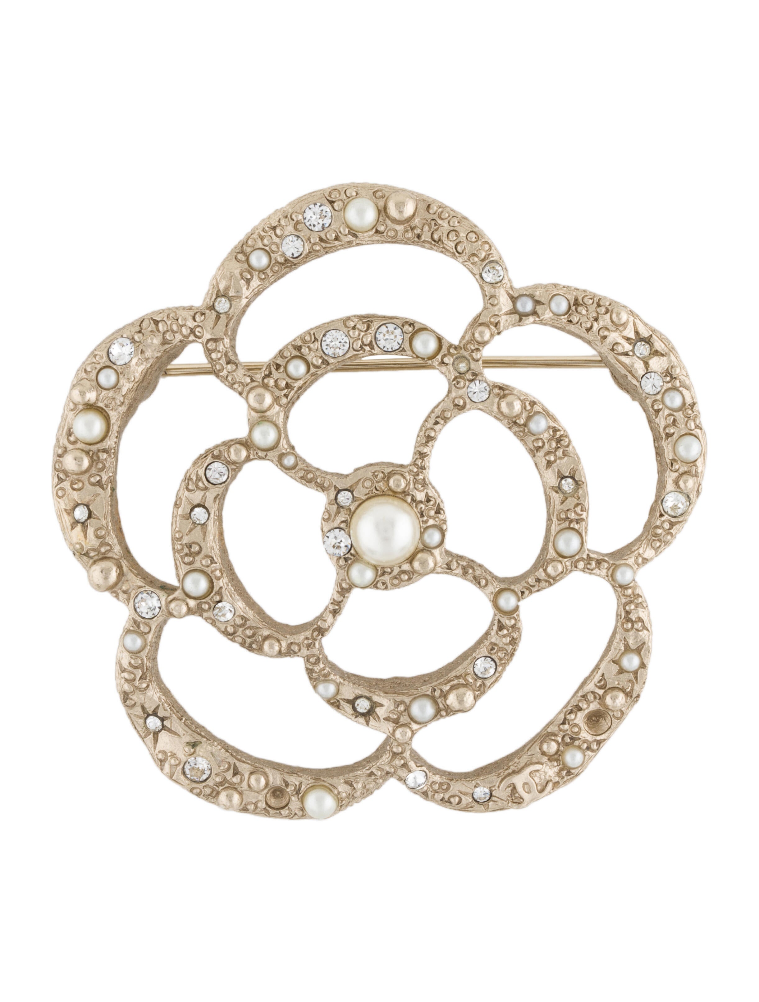 Chanel Camellia Brooch - Gold-Tone Metal Pin, Brooches - CHA154776 ...
