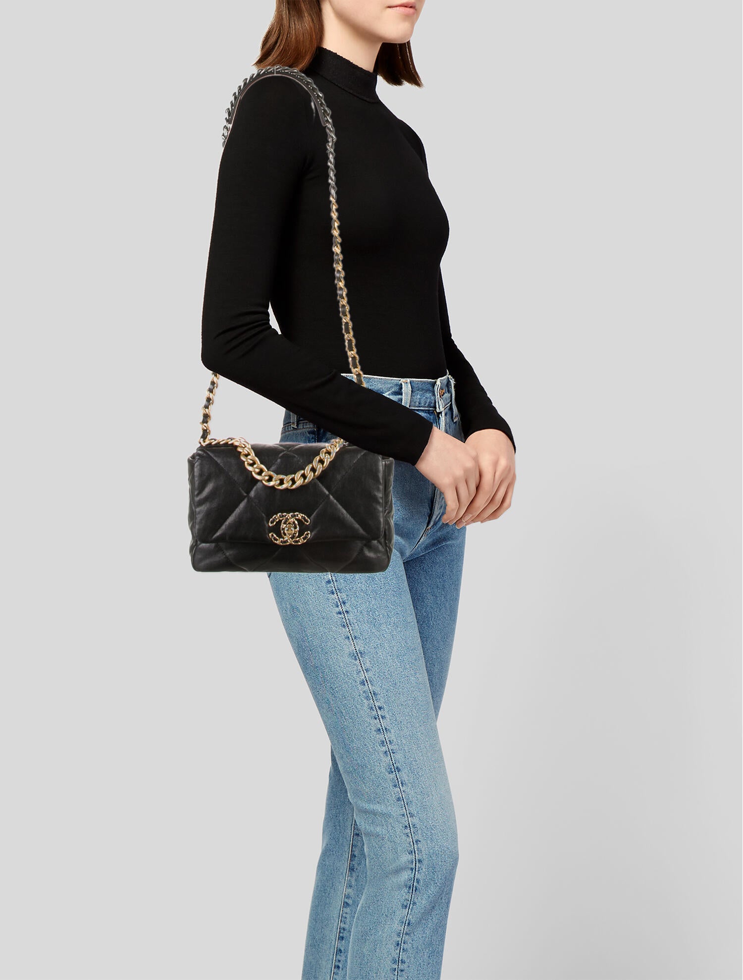 Chanel Medium 19 Flap Bag - Black Shoulder Bags, Handbags - CHA789074 ...
