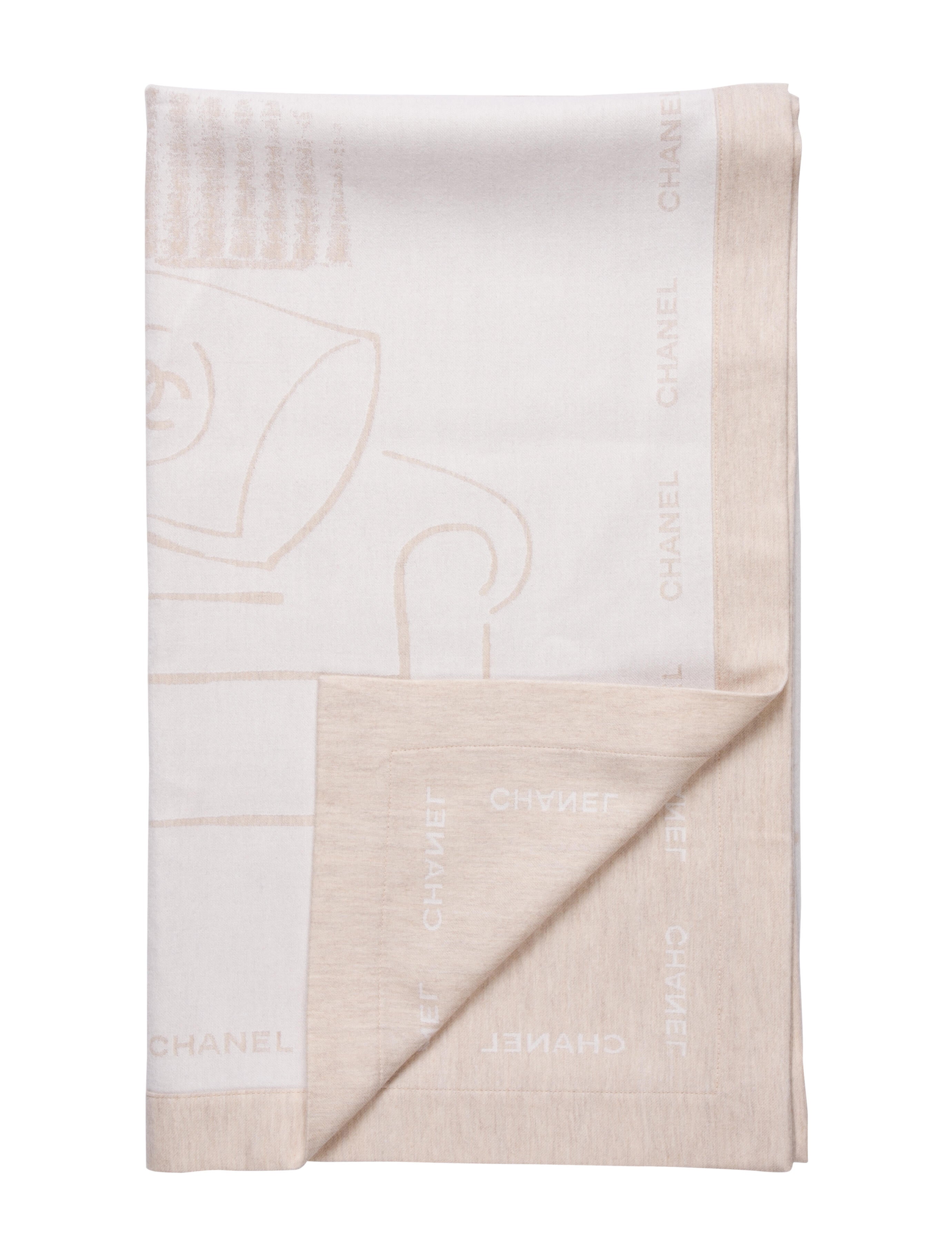 Chanel Wool Throw Blanket - Neutrals Throws, Pillows & Throws ...