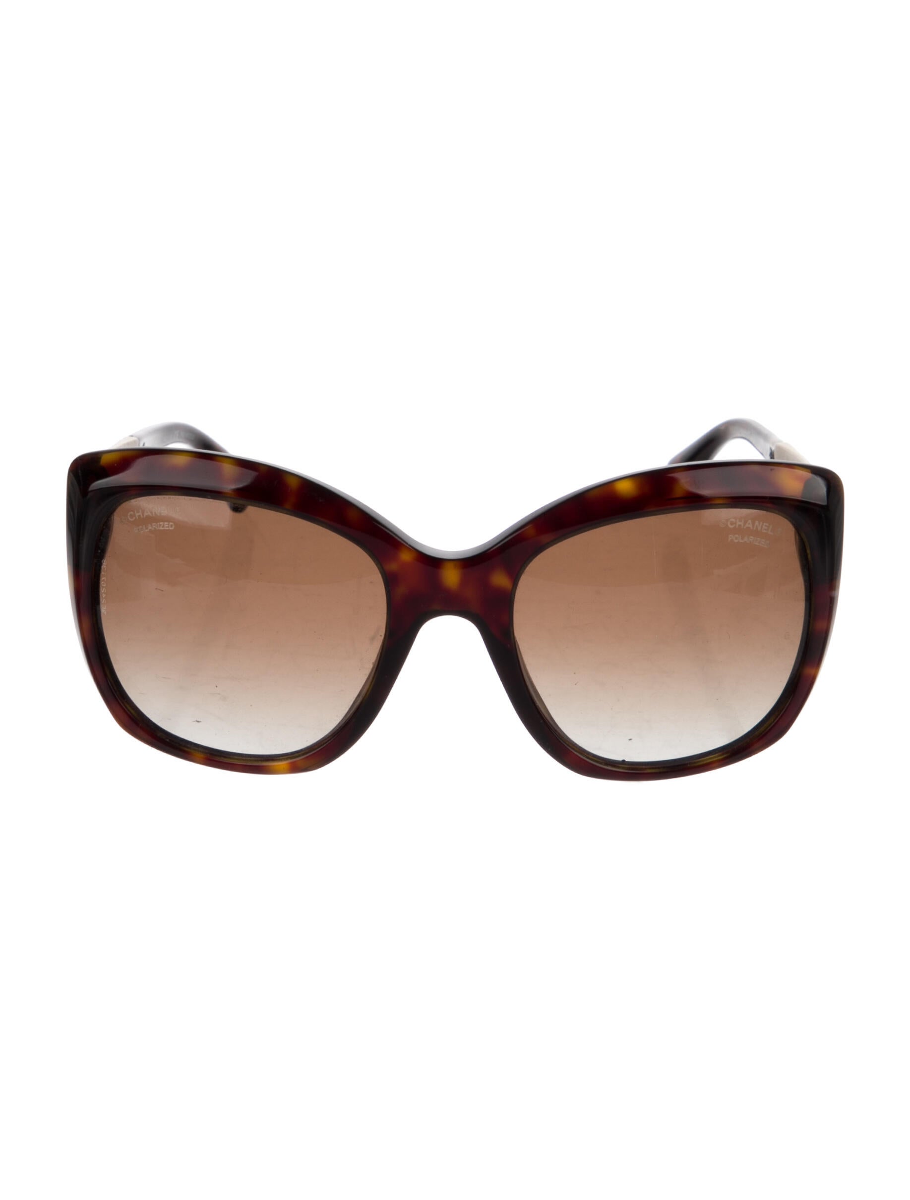 Chanel Interlocking CC Logo Oversize Sunglasses - Brown Sunglasses ...