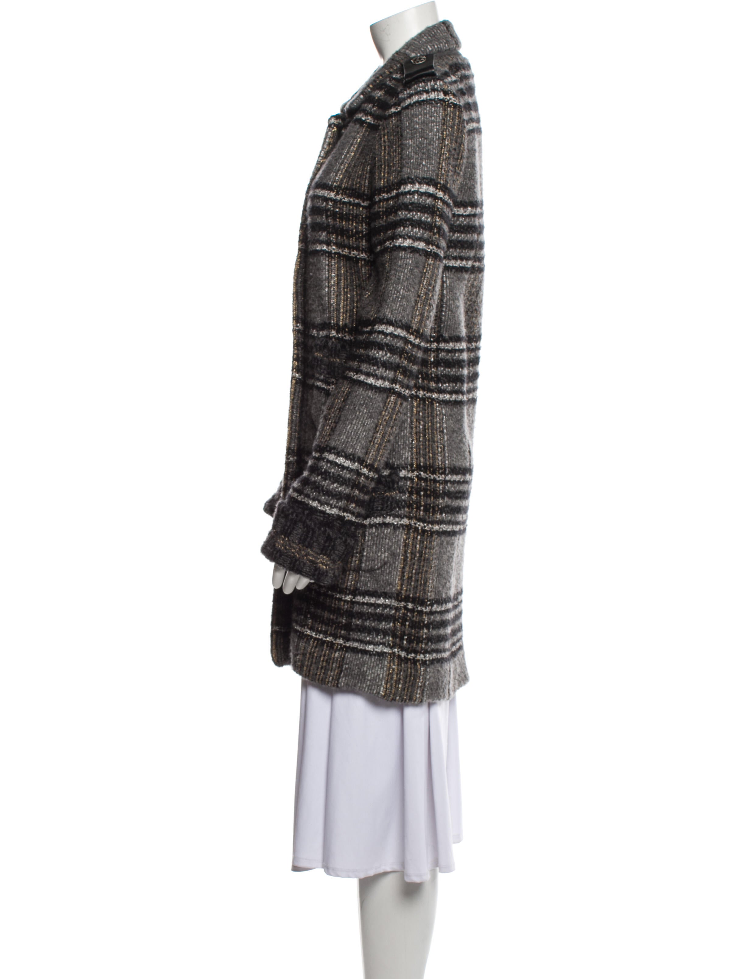 Chanel Wool Double-Breasted Coat - Grey Coats, Clothing - CHA170286 ...