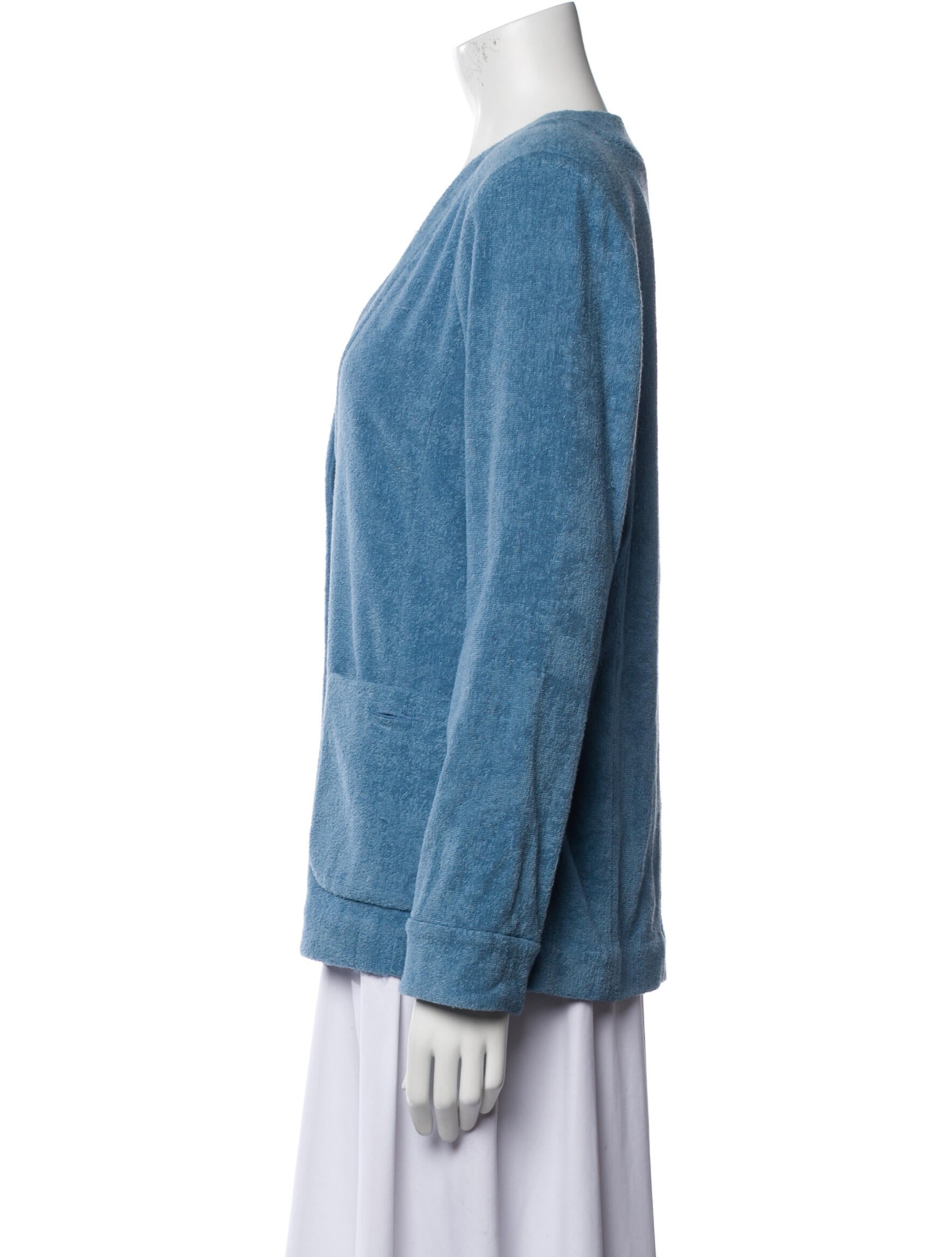 Chanel 2020 Terry Cloth Jacket w/ Tags - Blue Jackets, Clothing ...