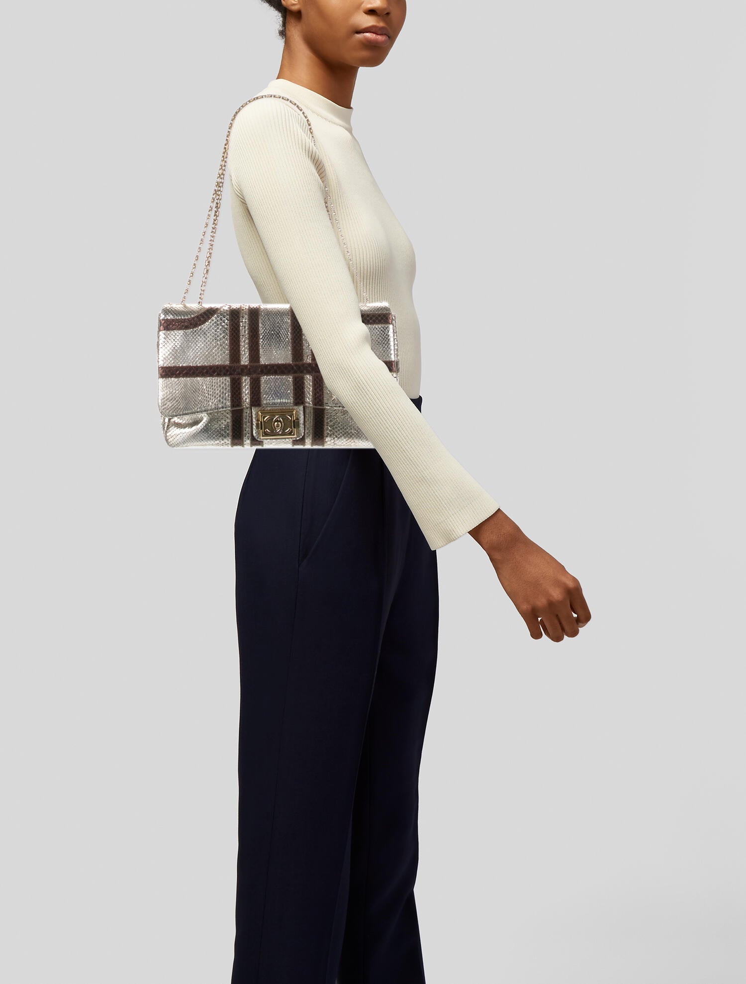 Chanel Paris Bombay Python Flap Bag - Neutrals Shoulder Bags, Handbags ...