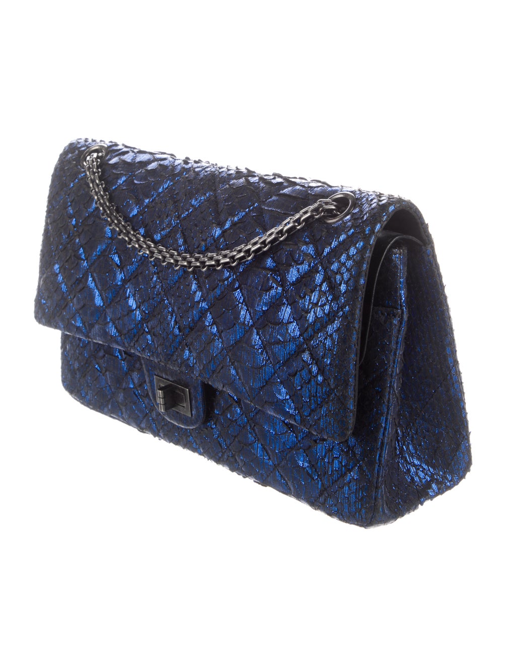 Chanel Python Reissue 226 Double Flap Bag - Blue Shoulder Bags ...