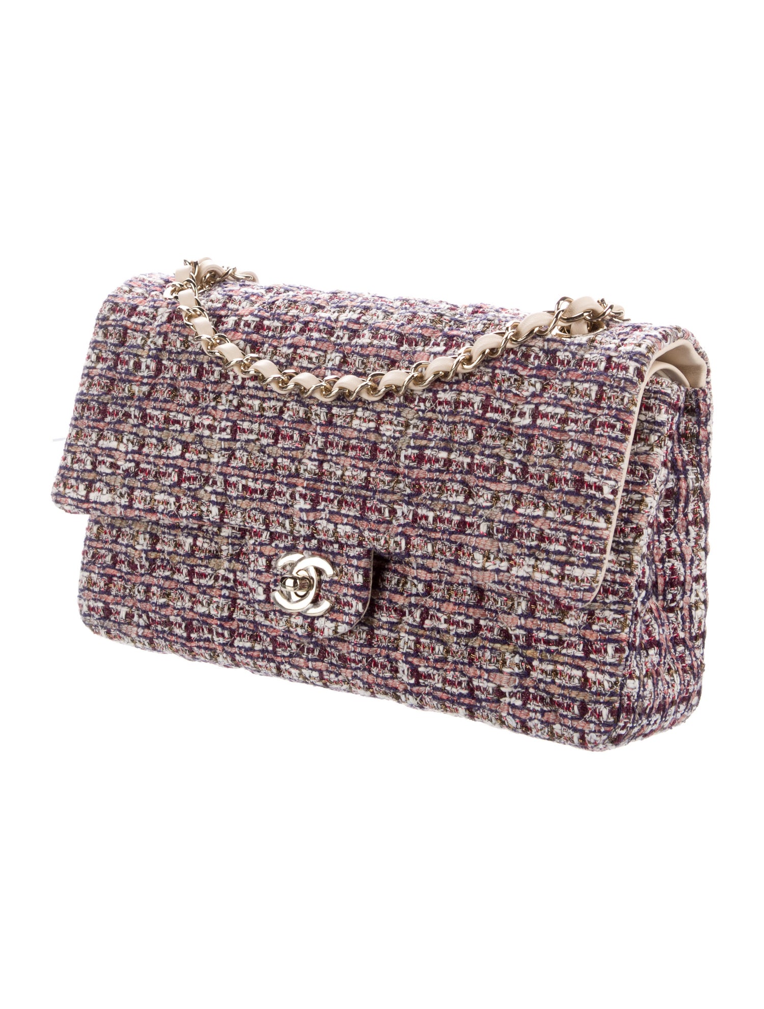 Chanel Classic Tweed Medium Double Flap Bag - Red Shoulder Bags ...