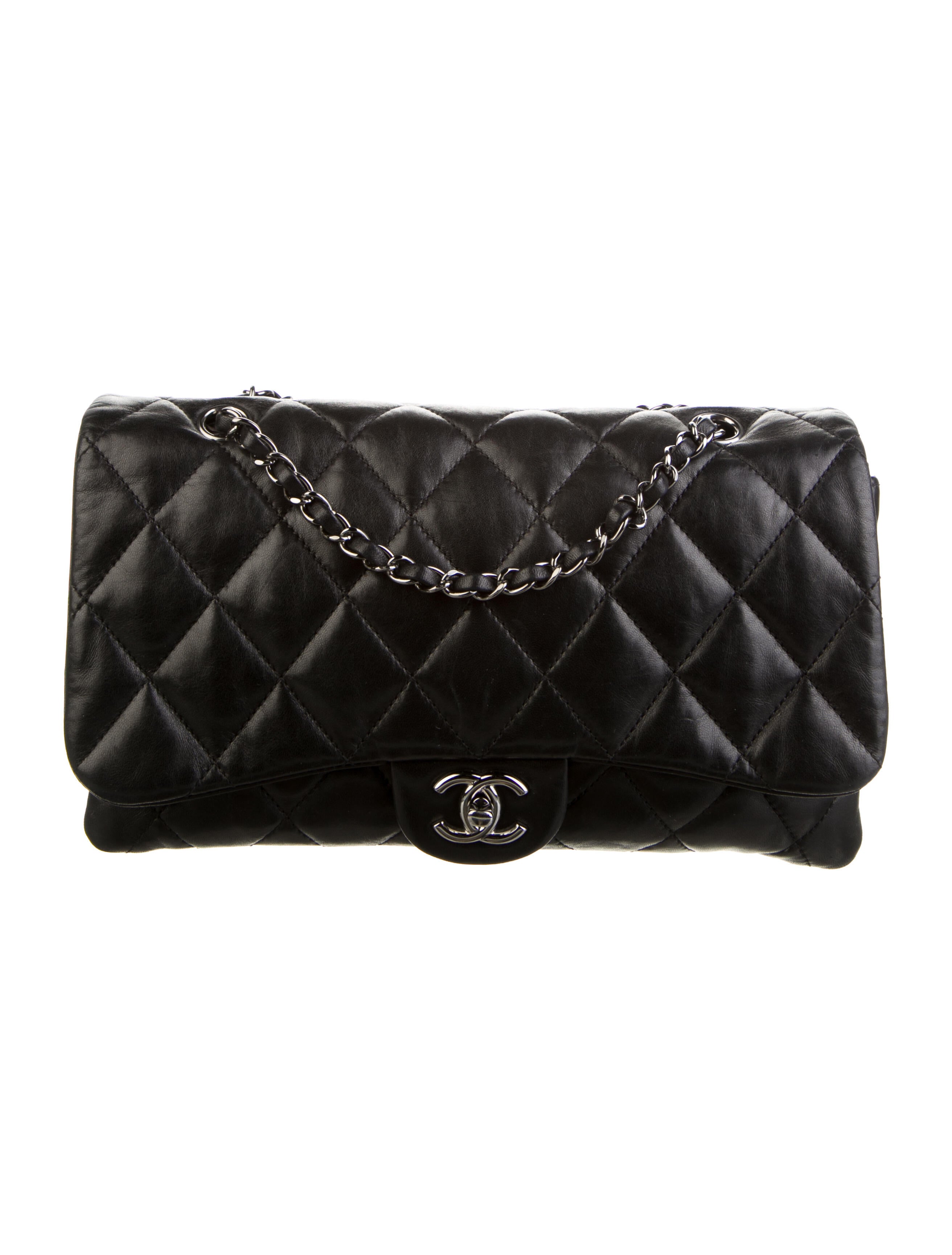 Chanel Horizontal Quilt Jumbo Flap - Black Shoulder Bags, Handbags ...