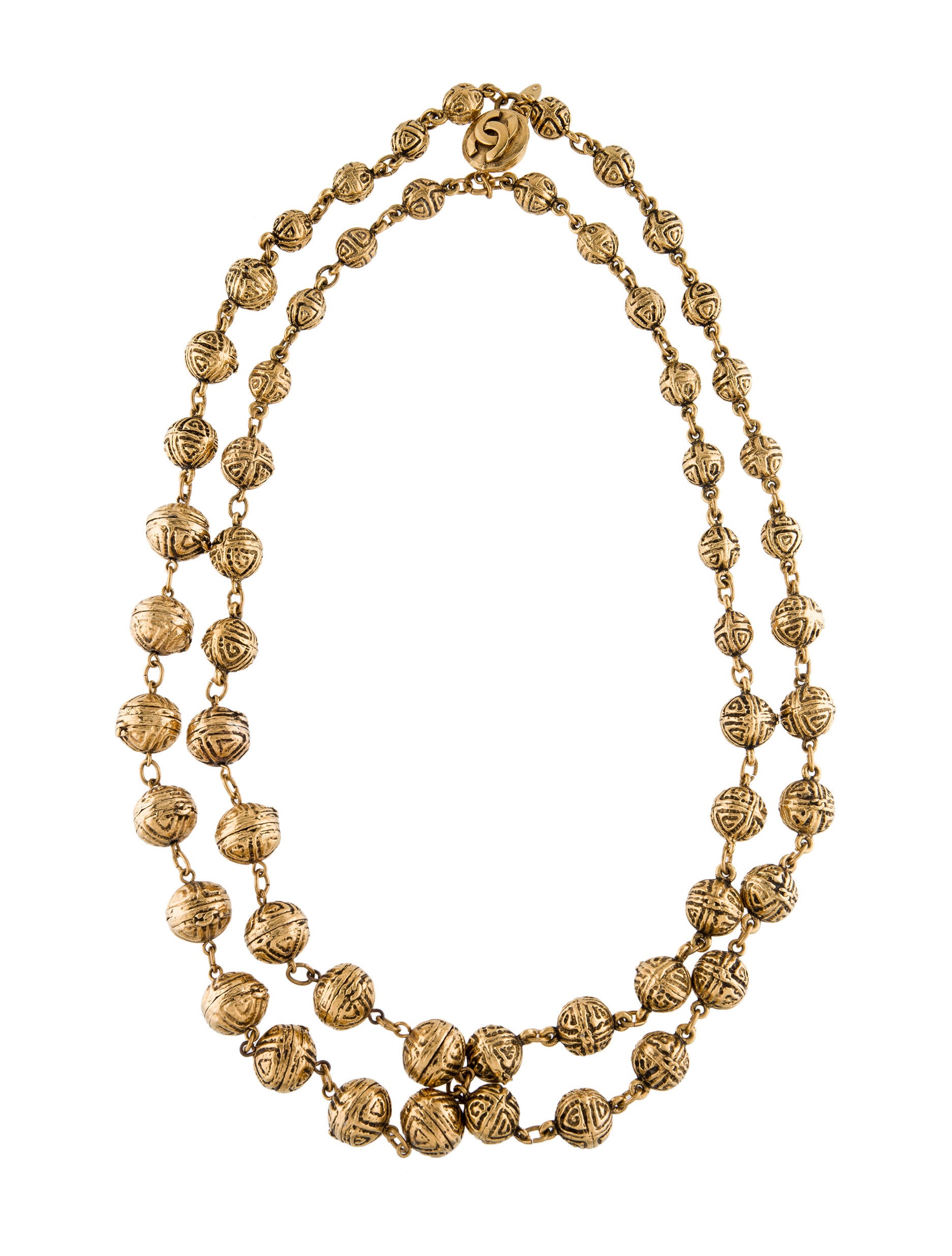 Barrera Multi-Stone Double Strand Station Necklace - Black, Gold-Tone ...
