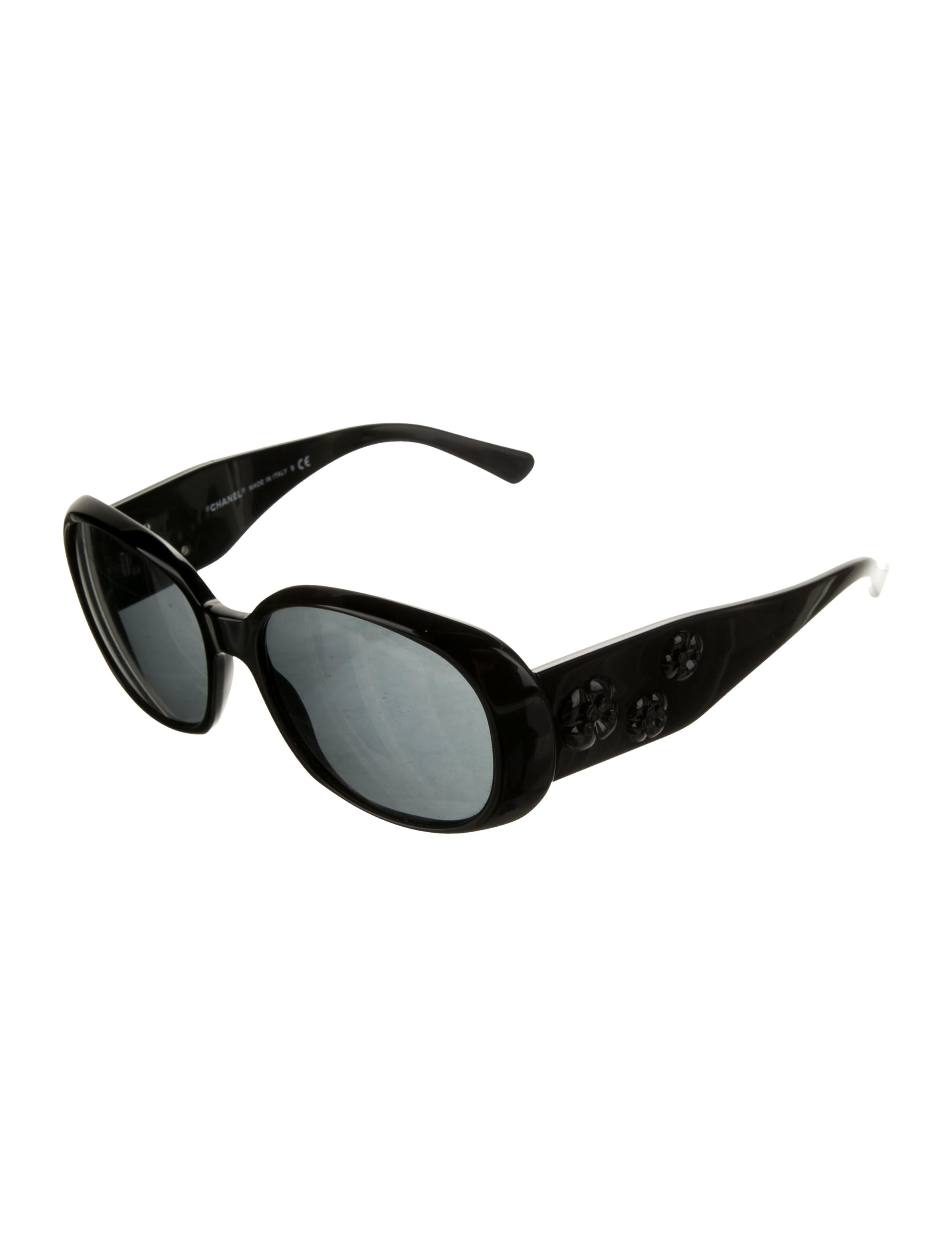 Chanel Interlocking CC Logo Square Sunglasses - Black Sunglasses ...