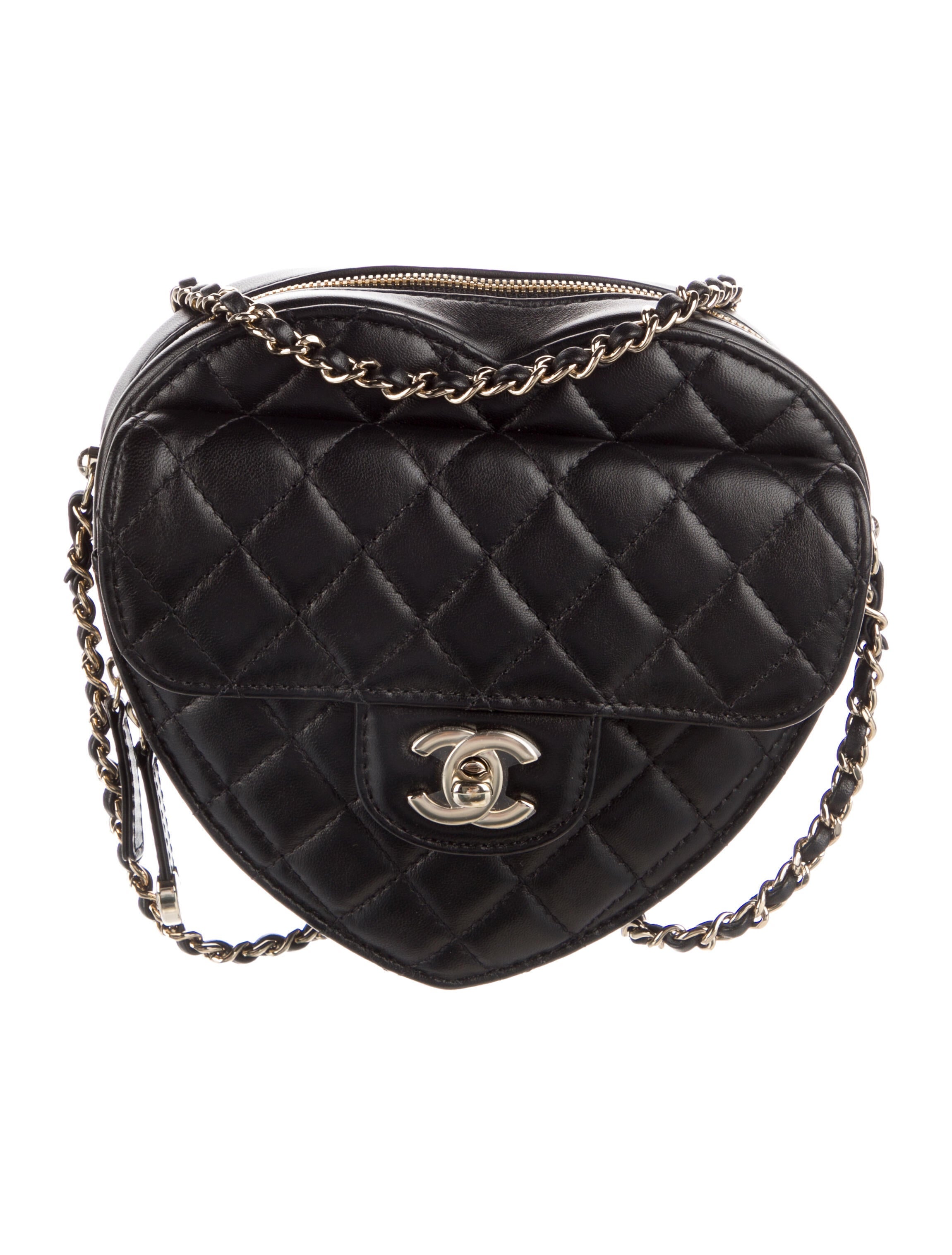 Chanel Large CC In Love Heart Bag - Black Crossbody Bags, Handbags ...