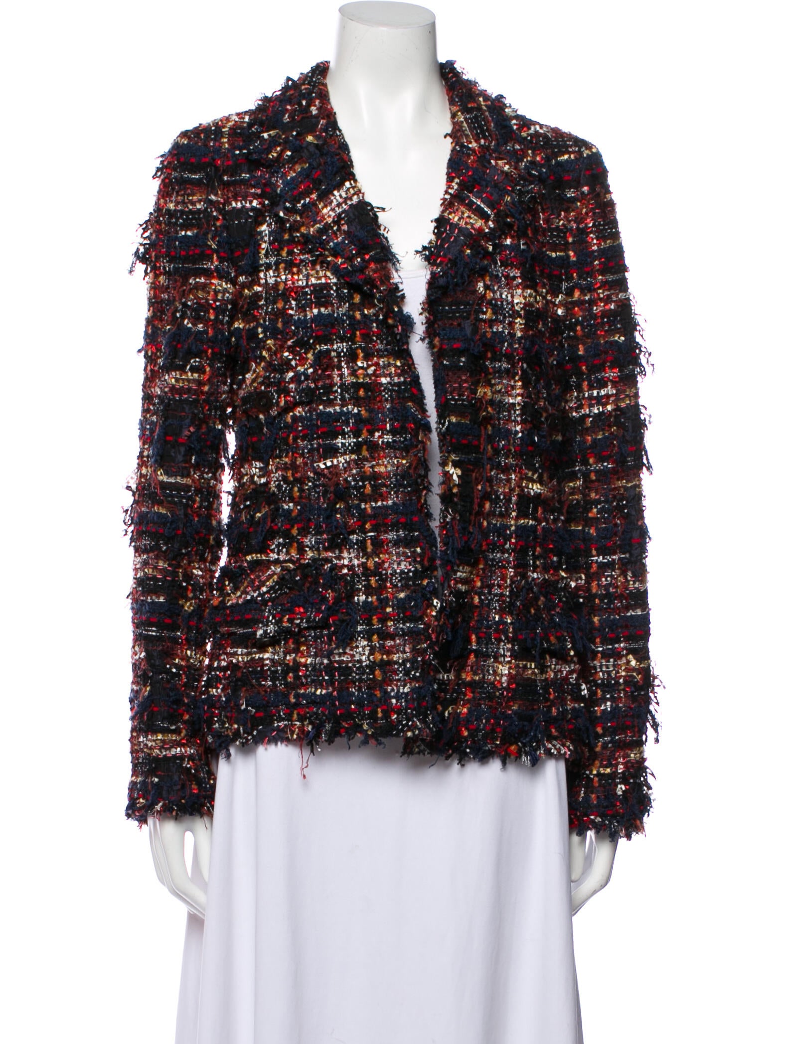 Chanel Metallic Bouclé Jacket - Blue Jackets, Clothing - CHA189390 ...