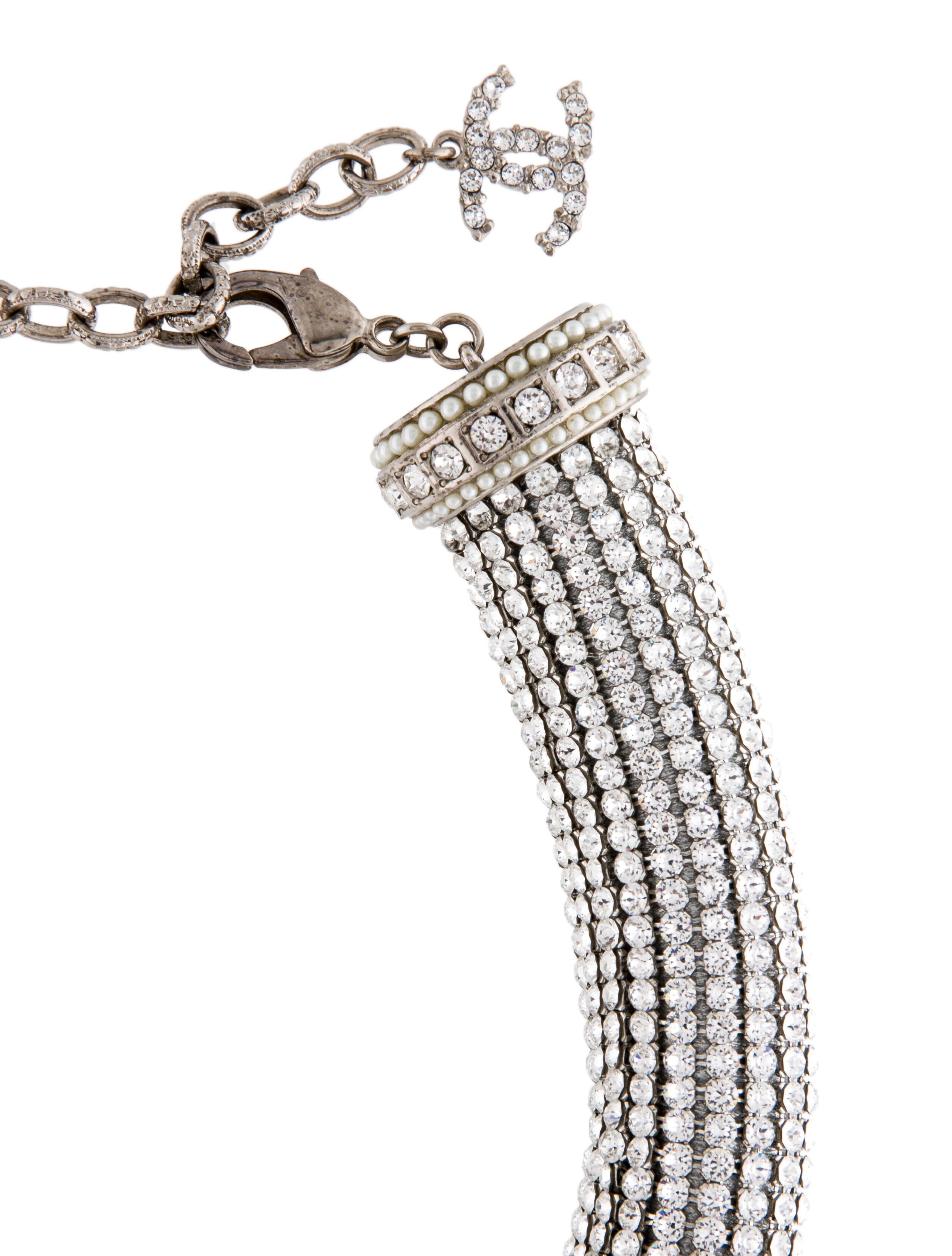 Chanel Faux Pearl Choker - Gold-Tone Metal Choker, Necklaces ...