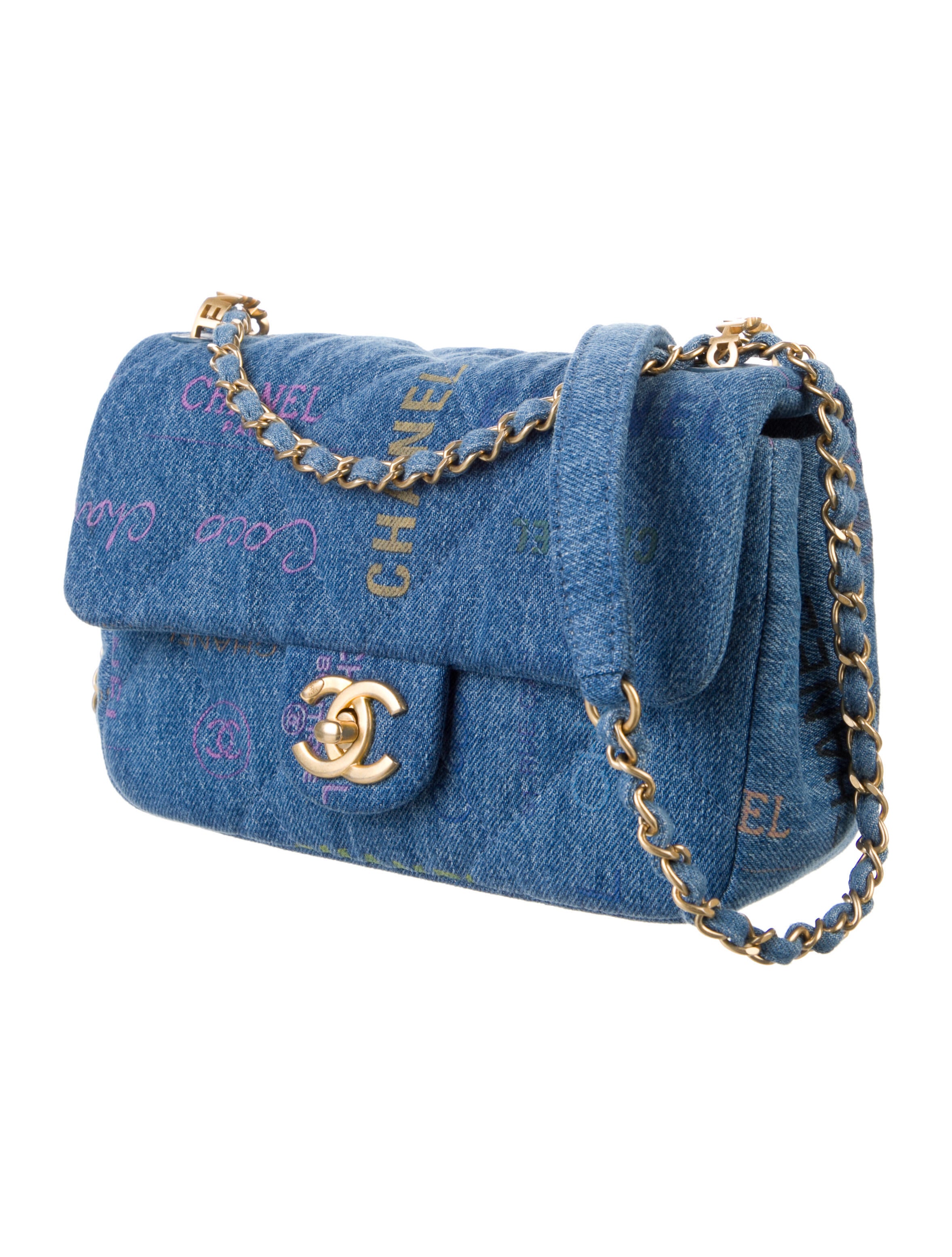 Chanel 2022 Small Denim Mood Flap Bag - Blue Crossbody Bags, Handbags ...