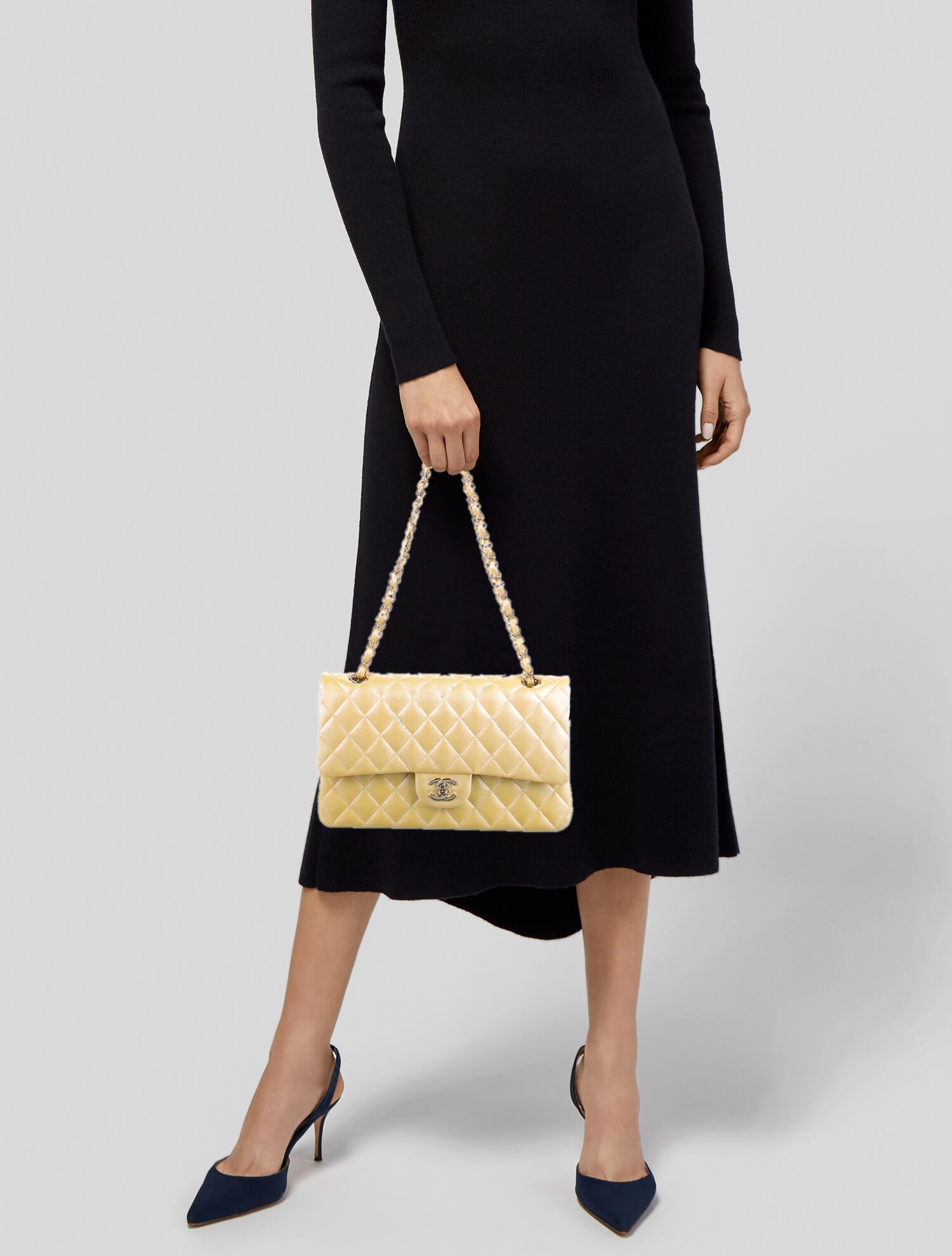 Chanel Iridescent Classic Medium Double Flap Bag - Yellow Shoulder Bags ...