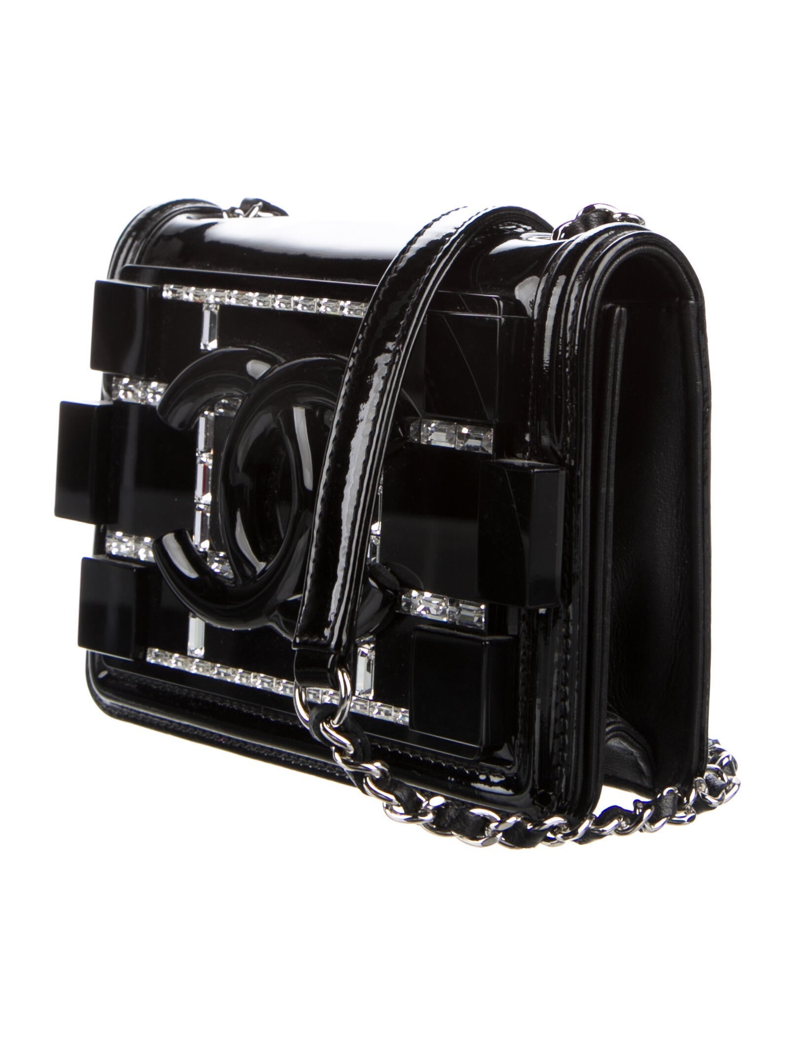 Chanel Crystal & Plexiglass Boy Brick Flap Bag - Black Shoulder Bags ...