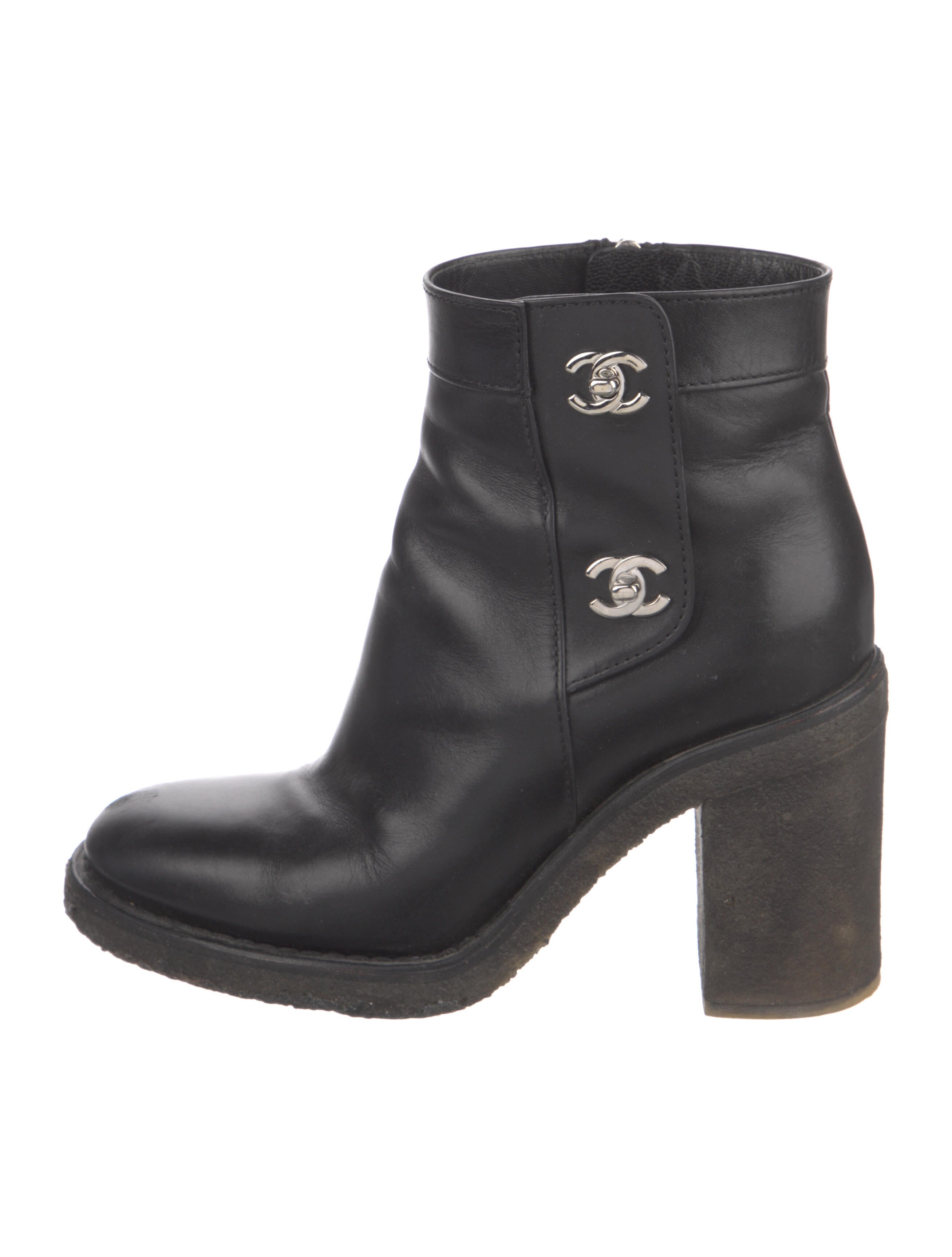 Chanel Cap-Toe Satin Booties - Black Boots, Shoes - CHA321948 | The ...