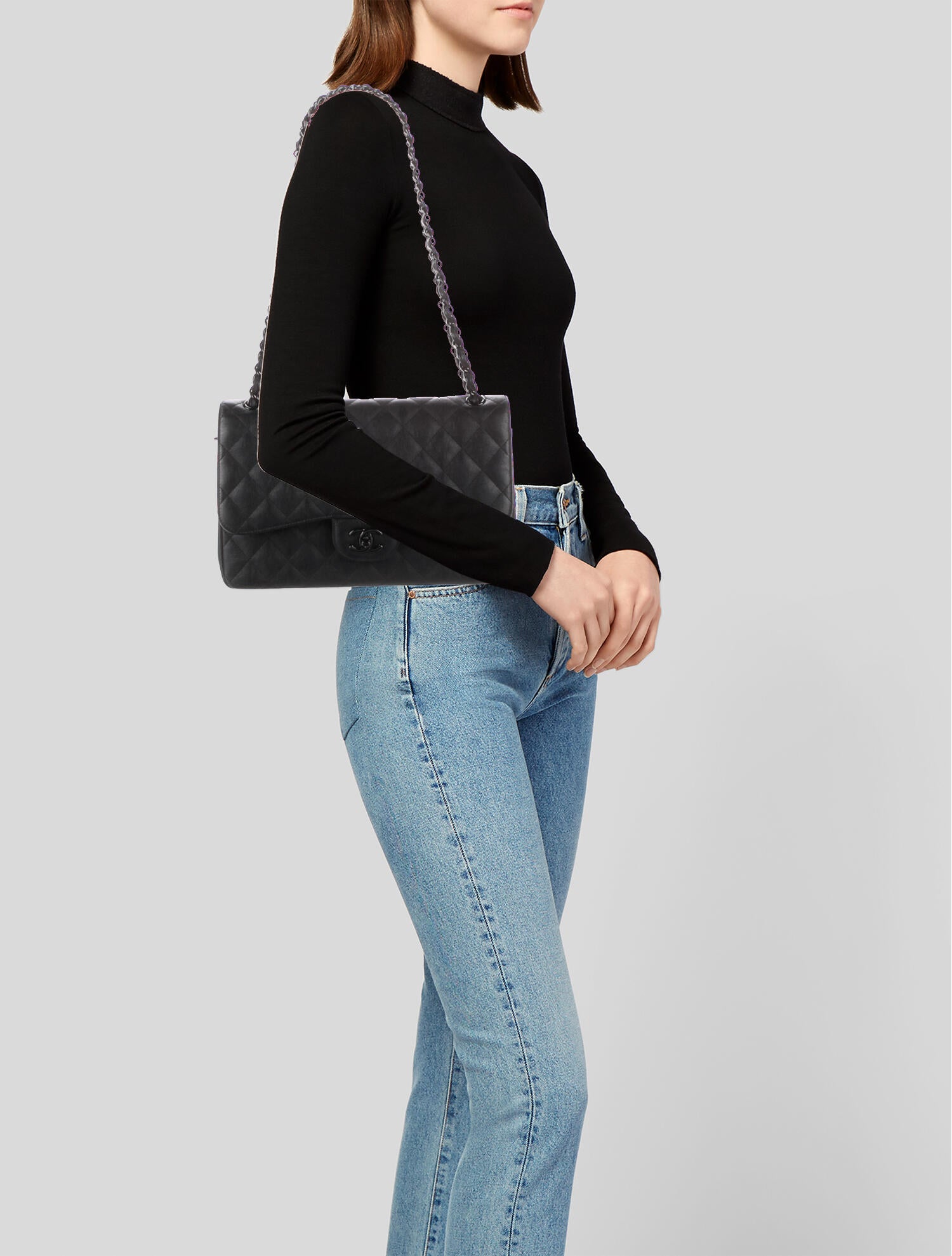 Chanel So Black Jumbo Double Flap Bag - Black Shoulder Bags, Handbags ...