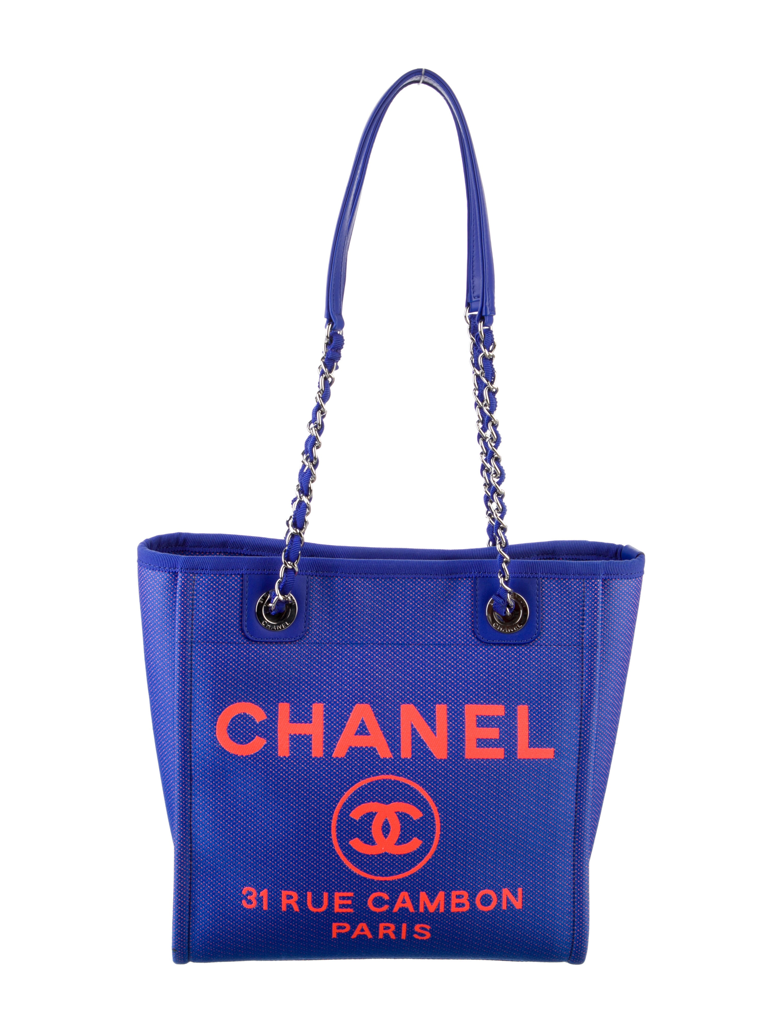 Chanel Medium Deauville Shopping Tote - Blue Totes, Handbags ...