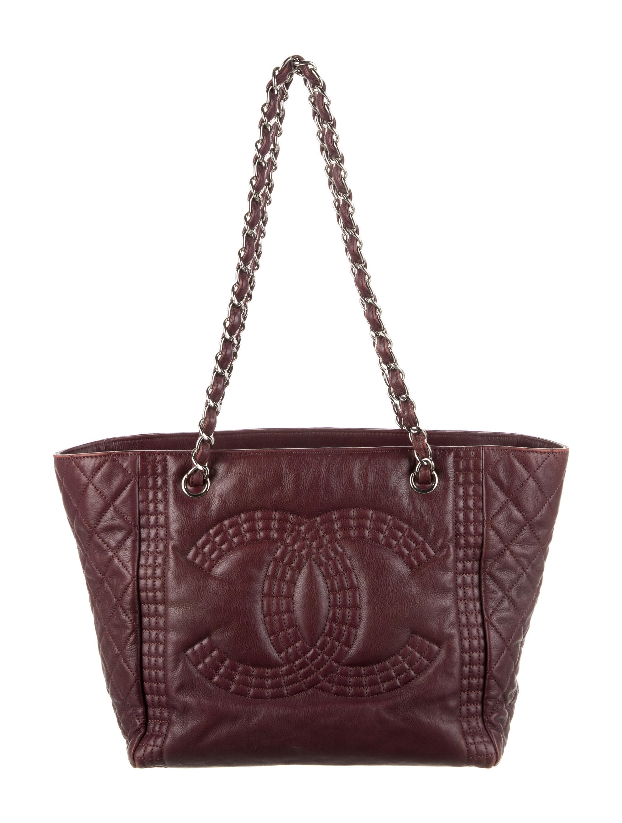 Chanel Patent Grand Shopping Tote - Burgundy Totes, Handbags ...