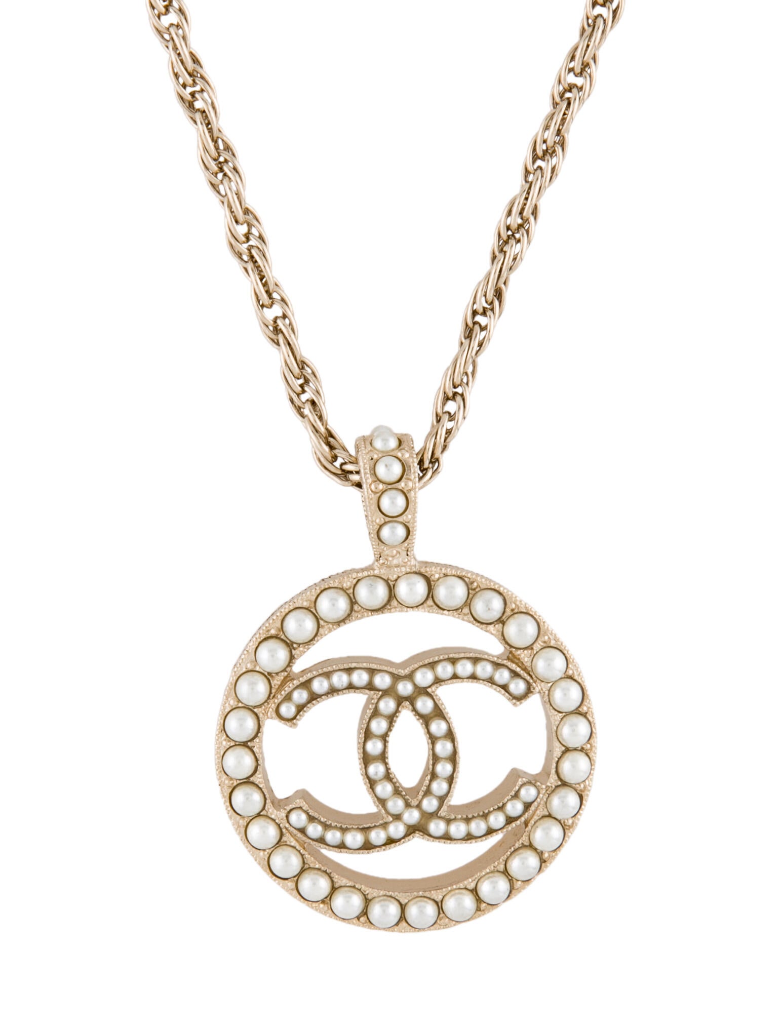 Chanel CC Pendant Necklace - Gold-Tone Metal Pendant Necklace ...