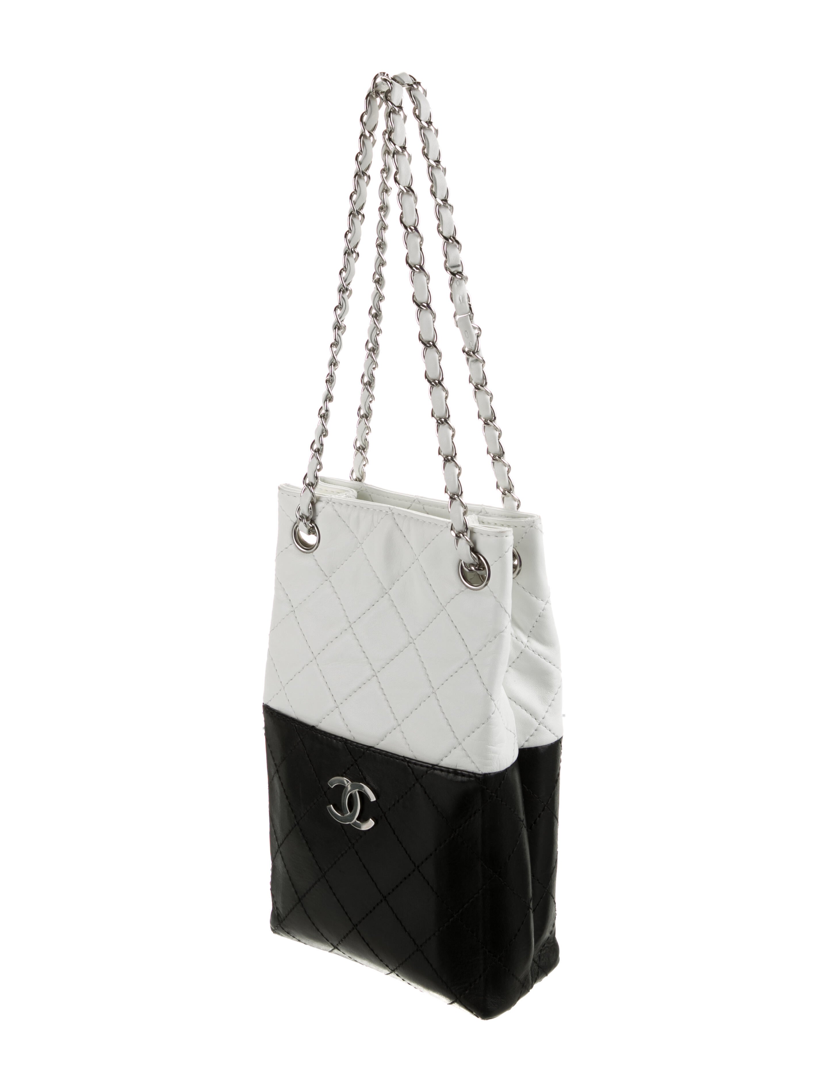 Chanel Bicolor Vertical Drawstring Shoulder Bag - Black Shoulder Bags ...