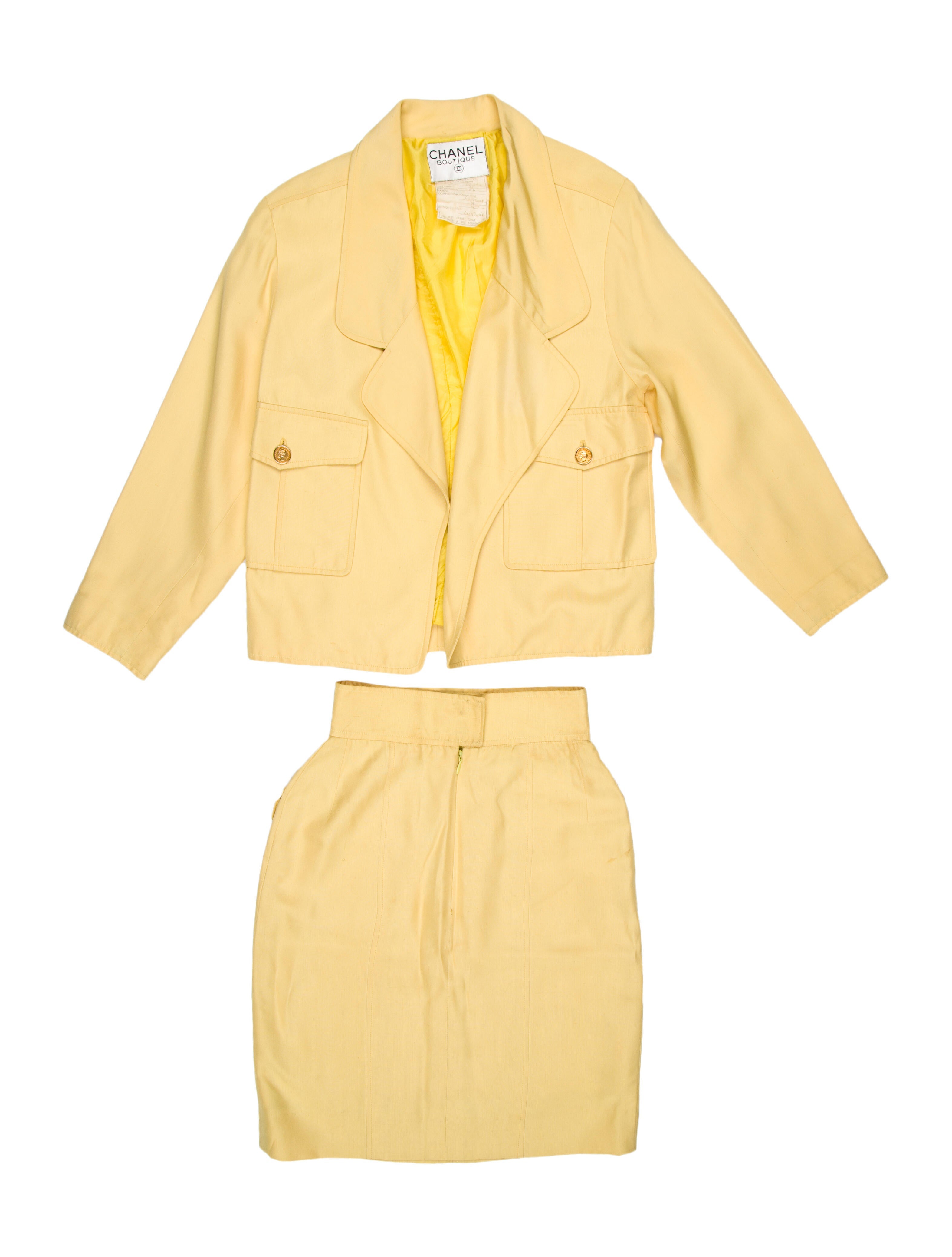 Chanel Vintage 1986 Skirt Suit - Yellow Suits and Sets, Clothing ...