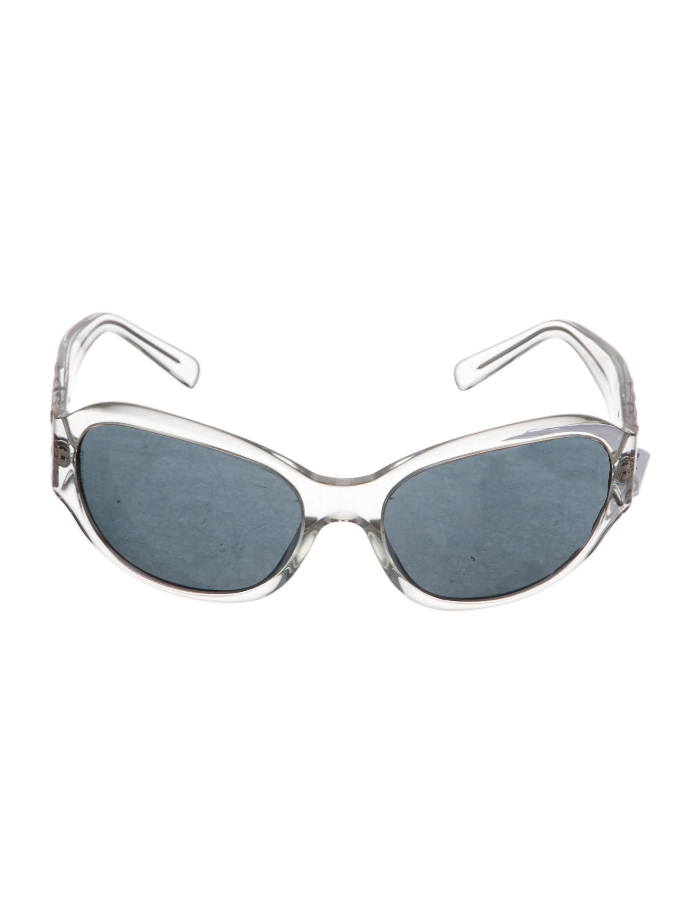 Chanel Interlocking CC Logo Cat-Eye Shield Sunglasses - Clear ...
