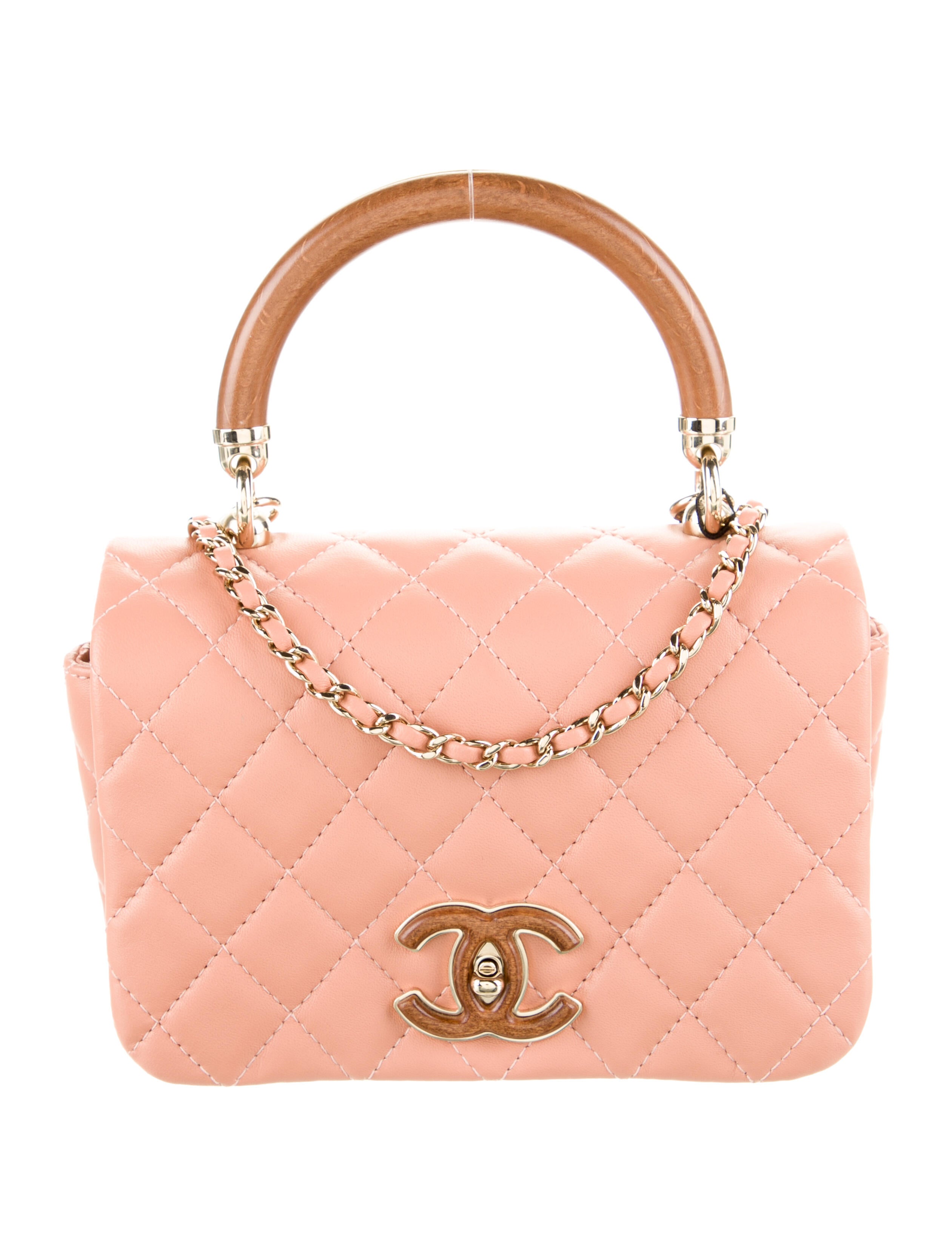 Chanel Knock on Wood Flap Handle Bag - Pink Handle Bags, Handbags ...