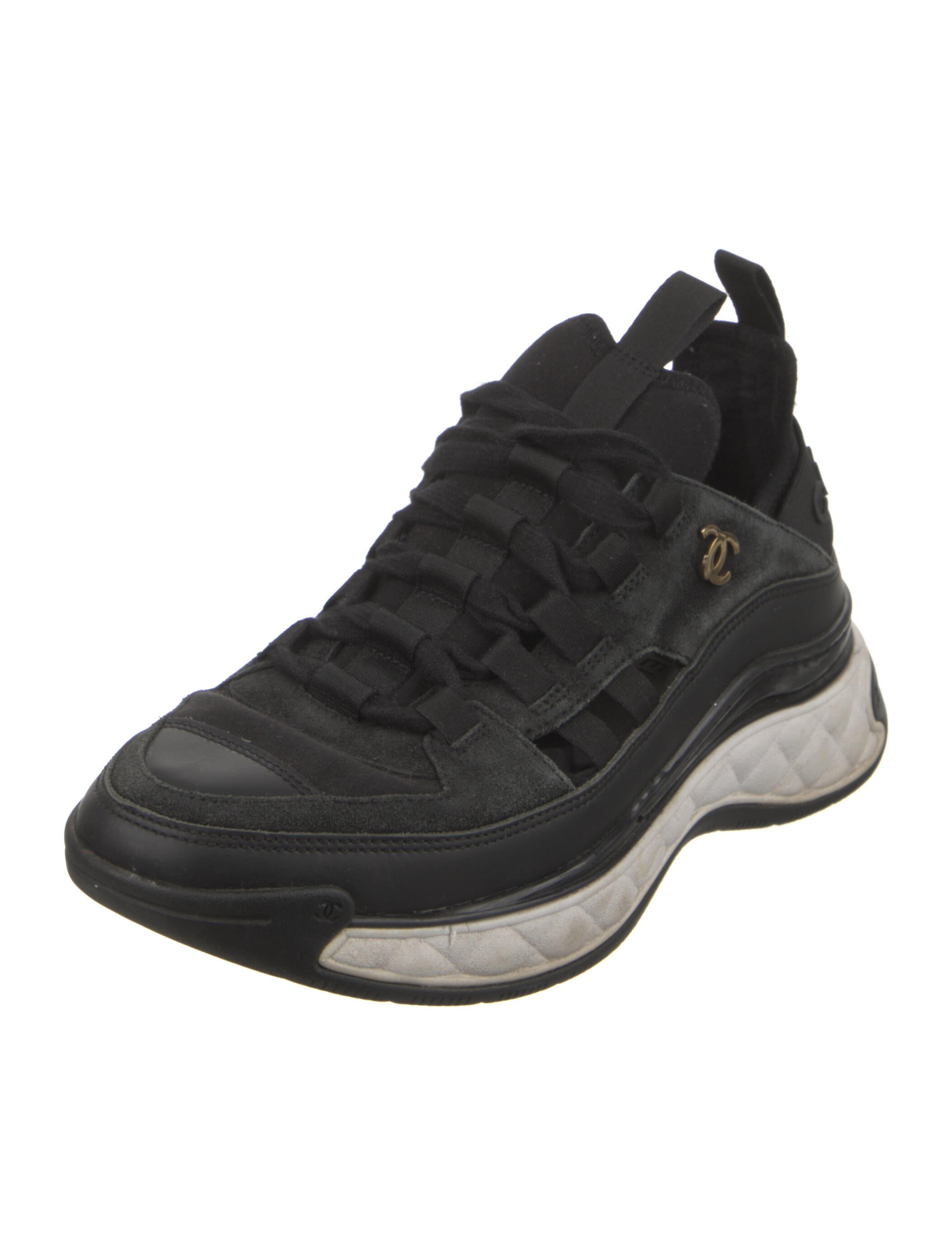 Chanel 2020 Interlocking CC Logo Sneakers - Black Sneakers, Shoes ...