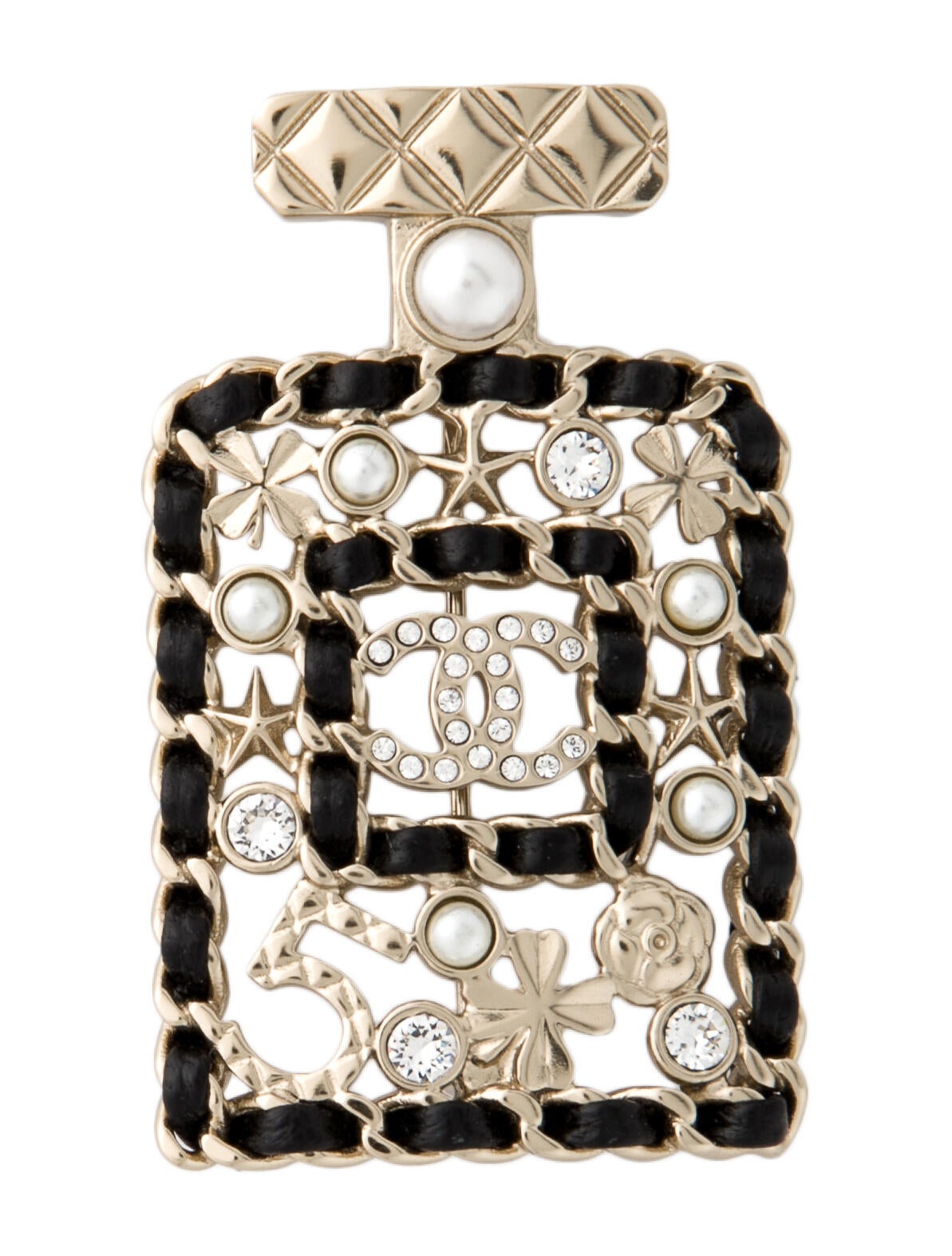 Chanel Pearl CC Brooch - Gold-Tone Metal Pin, Brooches - CHA146903 ...