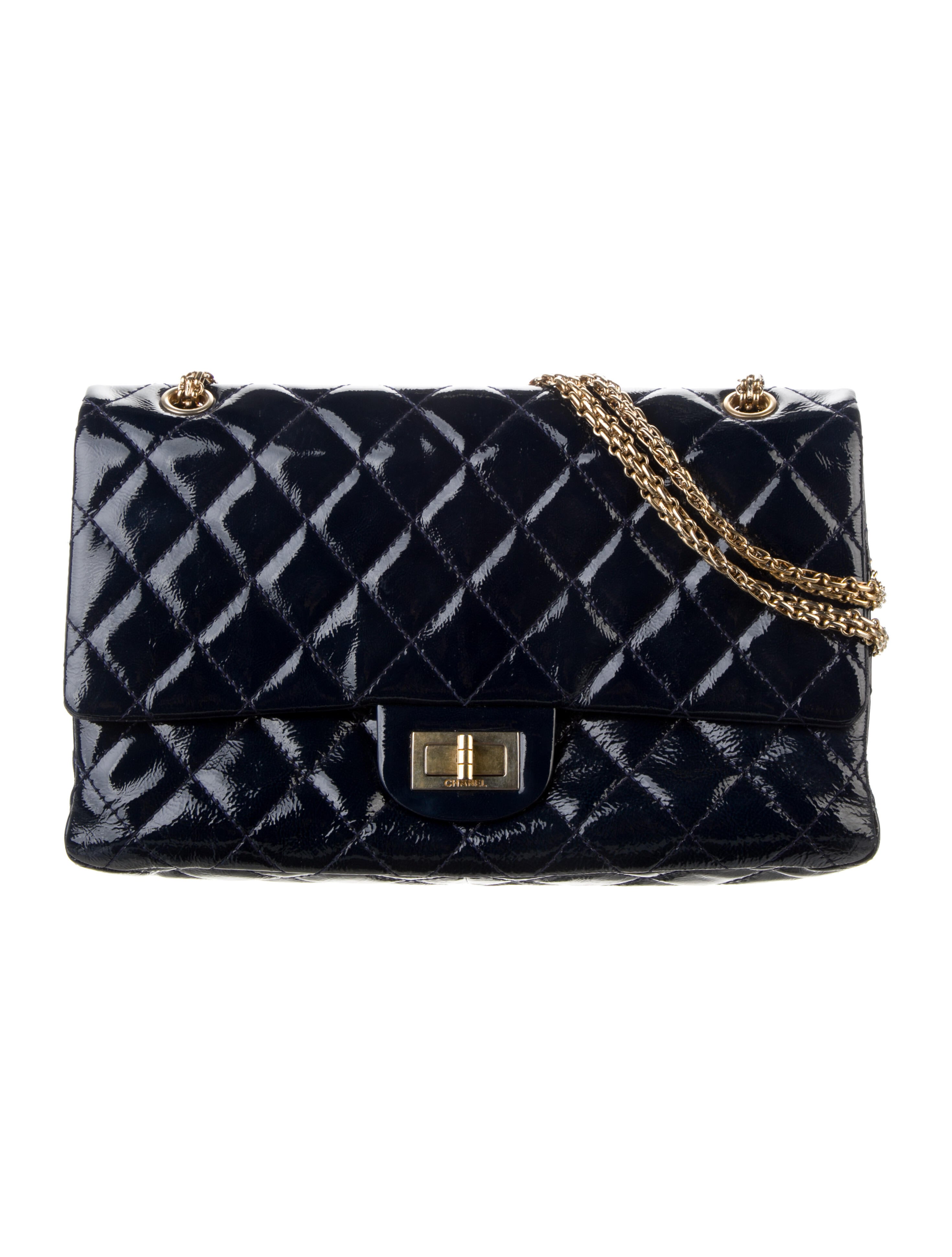 Chanel Patent Reissue 226 Double Flap Bag - Blue Shoulder Bags ...