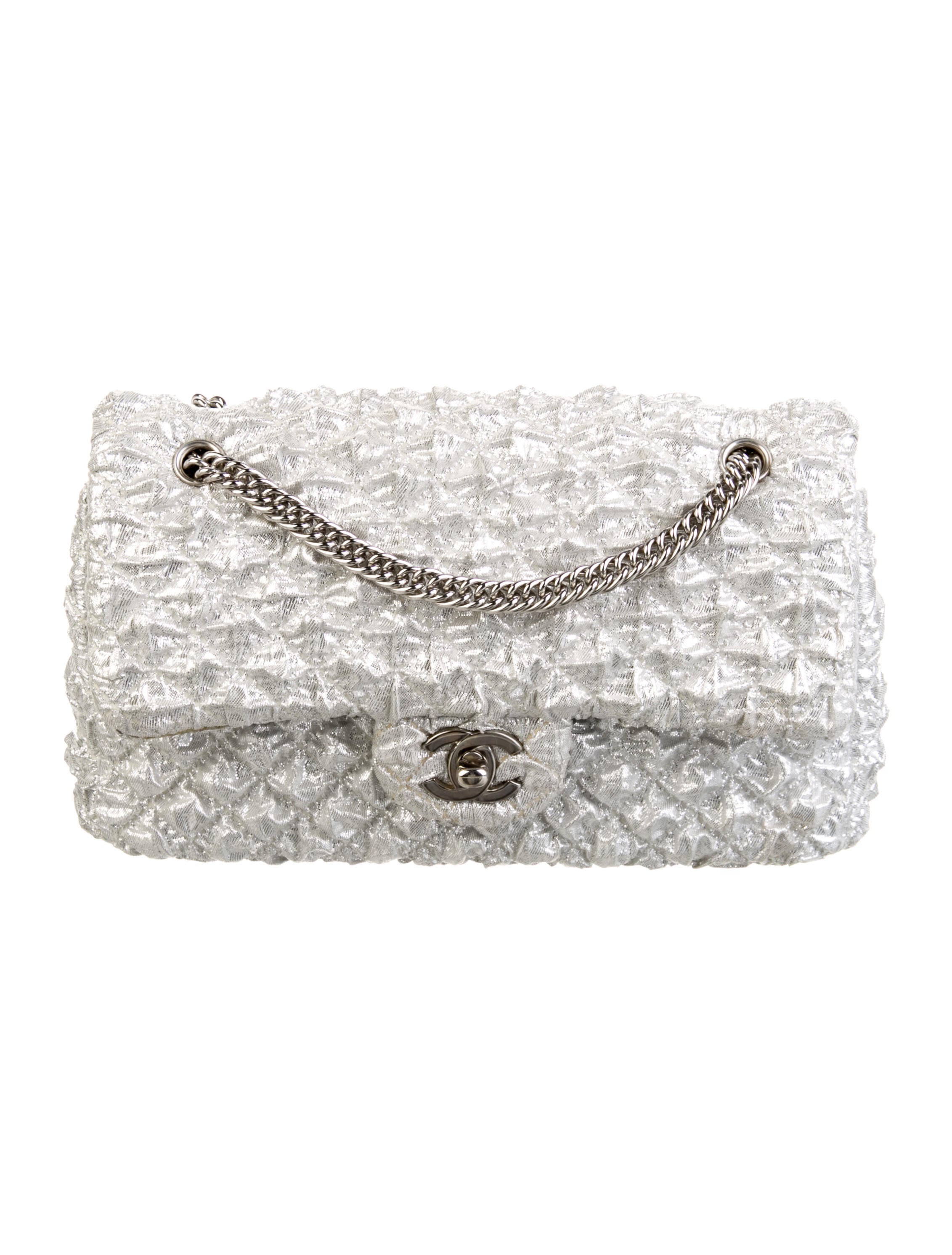 Chanel Luxe Ligne Accordion Flap Bag - Silver Shoulder Bags, Handbags ...