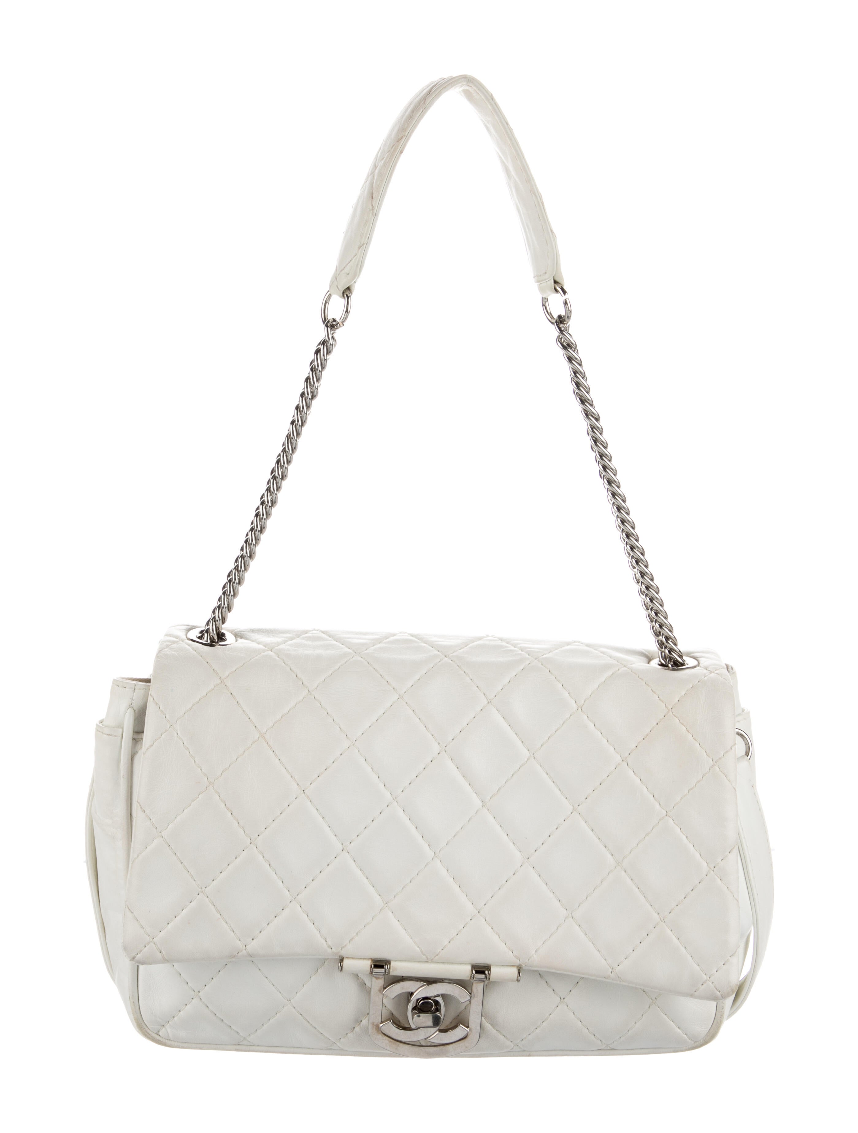 Chanel Diamond Stitch Shoulder Bag - White Shoulder Bags, Handbags ...