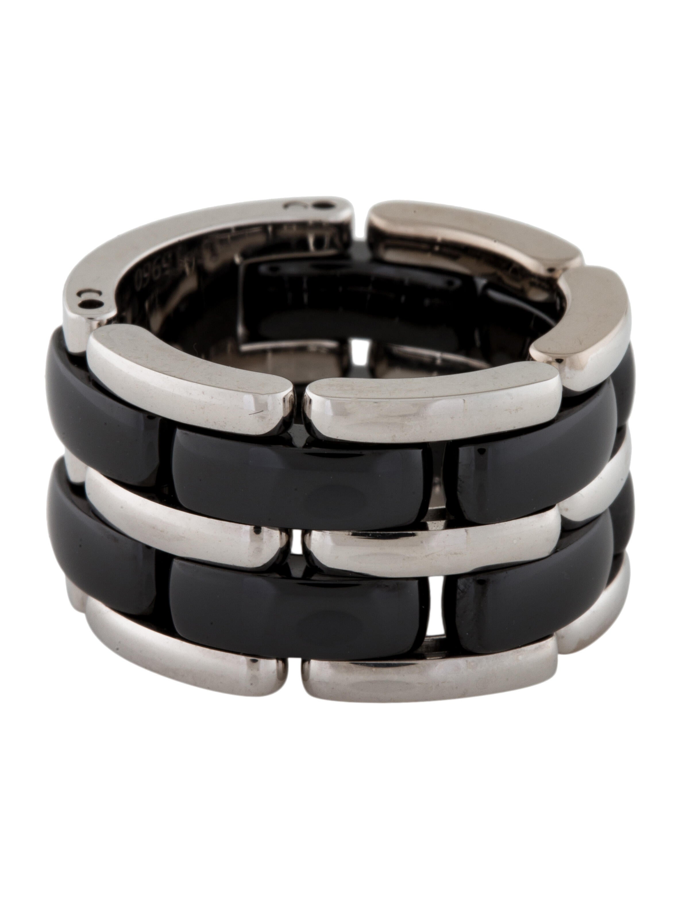 Chanel 18K Ultra Ring - Black, Rhodium-Plated 18K White Gold Band ...