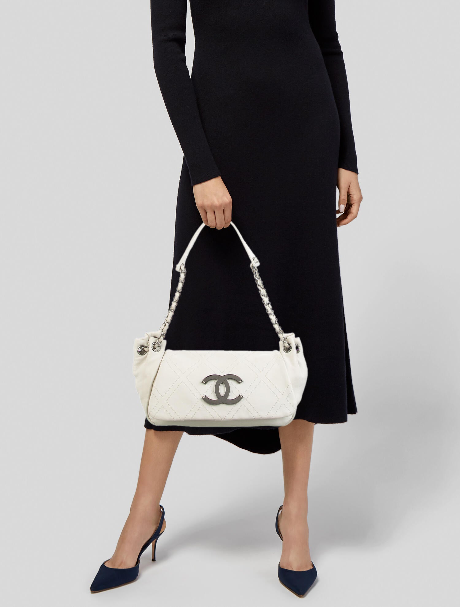 Chanel Diamond Stitch Shoulder Bag - White Shoulder Bags, Handbags ...