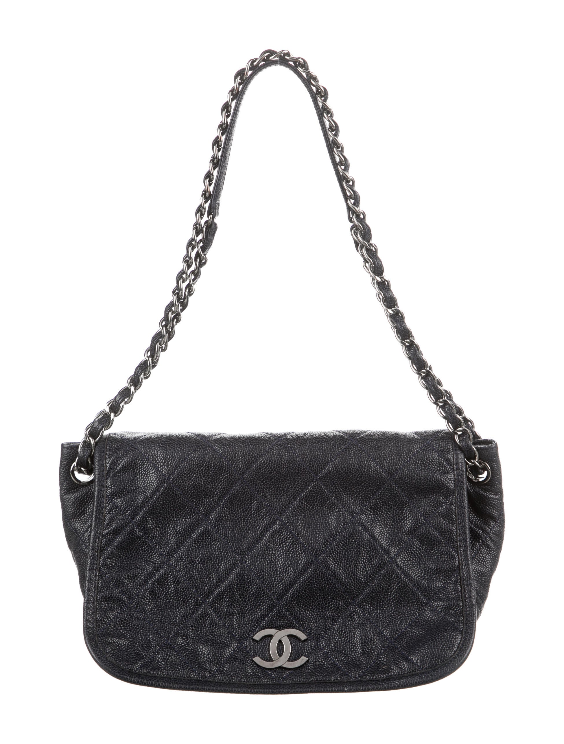 Chanel Caviar Flap Bag - Blue Crossbody Bags, Handbags - CHA856407 ...