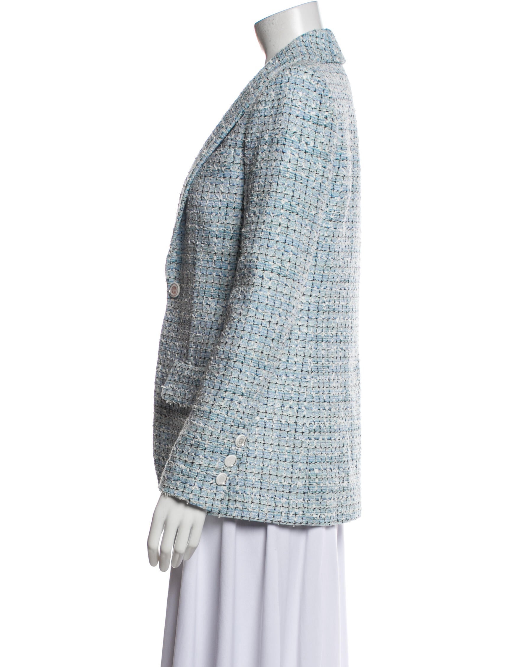 Chanel 2019 Tweed Pattern Blazer - Blue Jackets, Clothing - CHA857154 ...