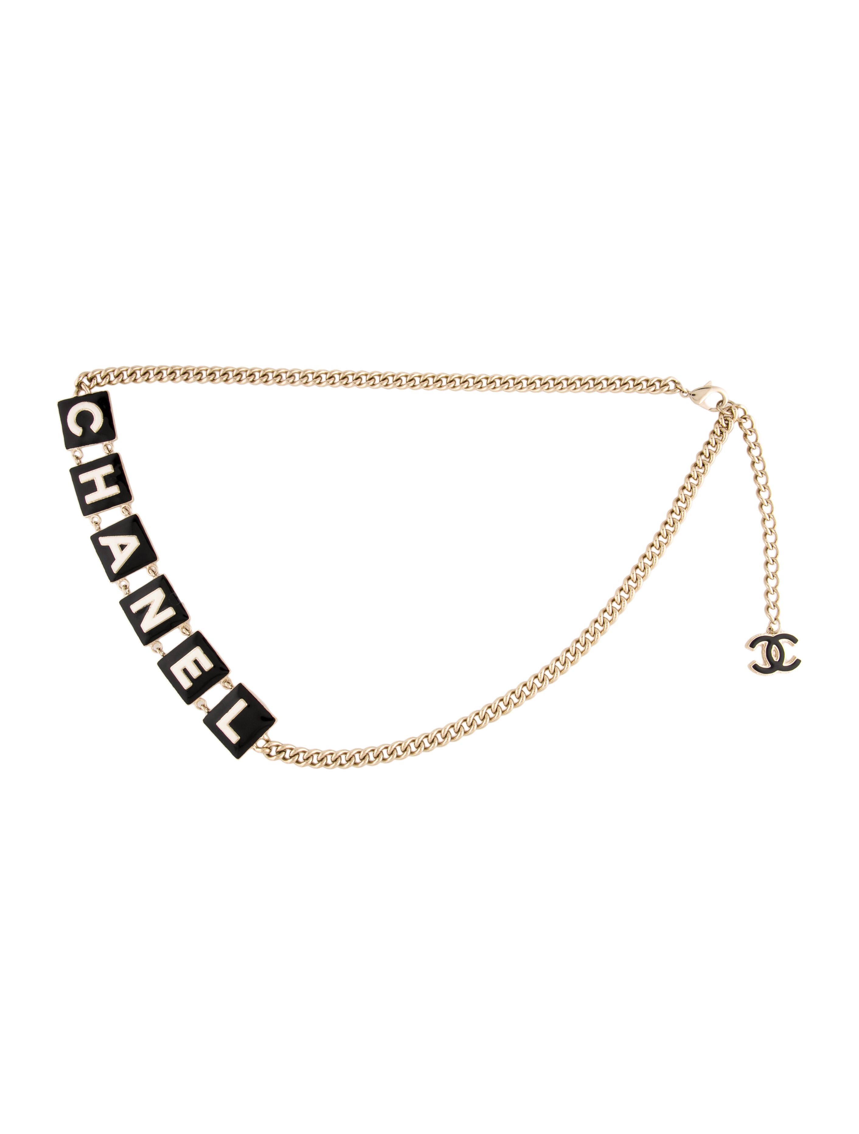 Chanel 2022 Interlocking CC Logo Chain-Link Belt - Black Belts ...