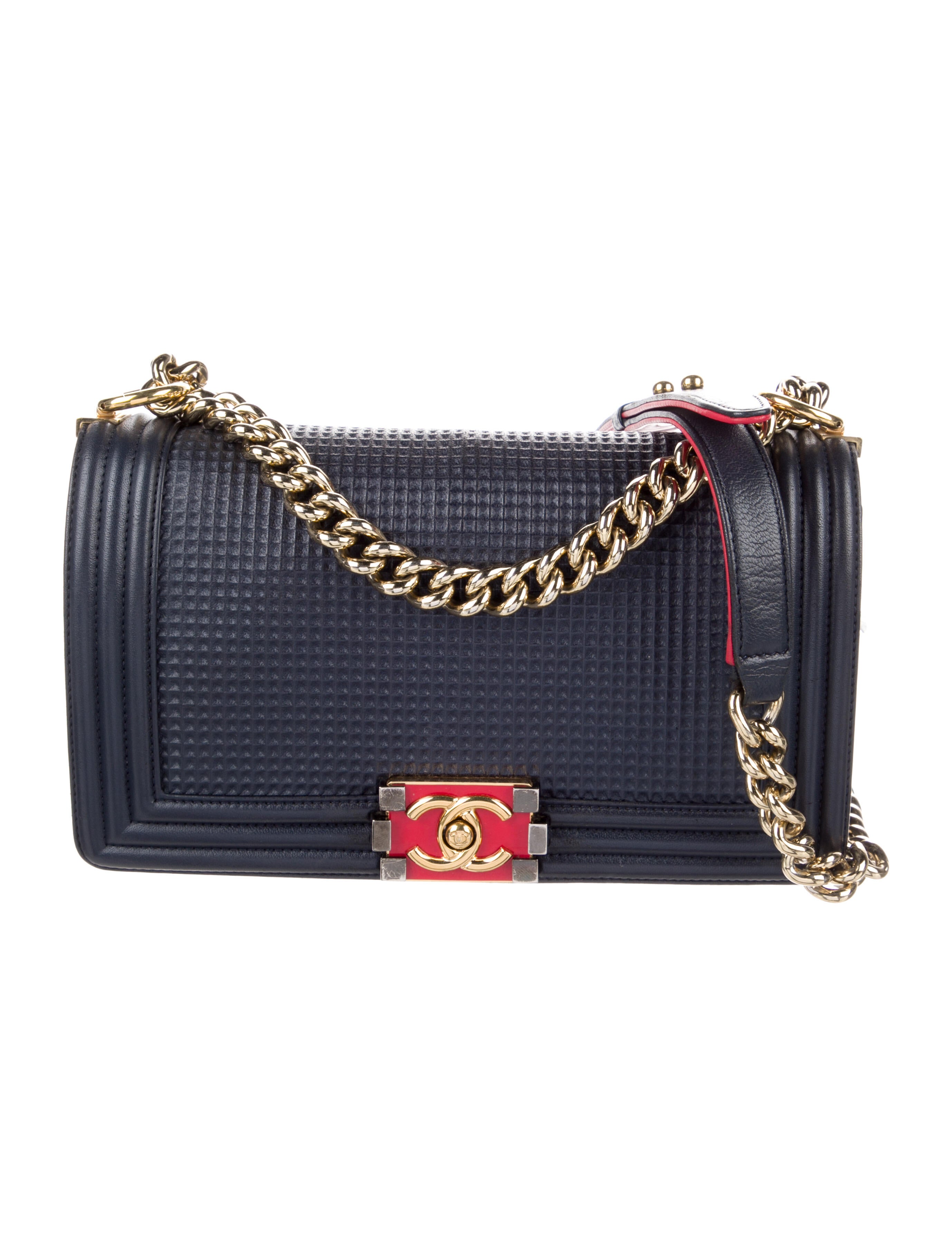 Chanel Medium Denim Chevron Boy Bag - Blue Shoulder Bags, Handbags ...