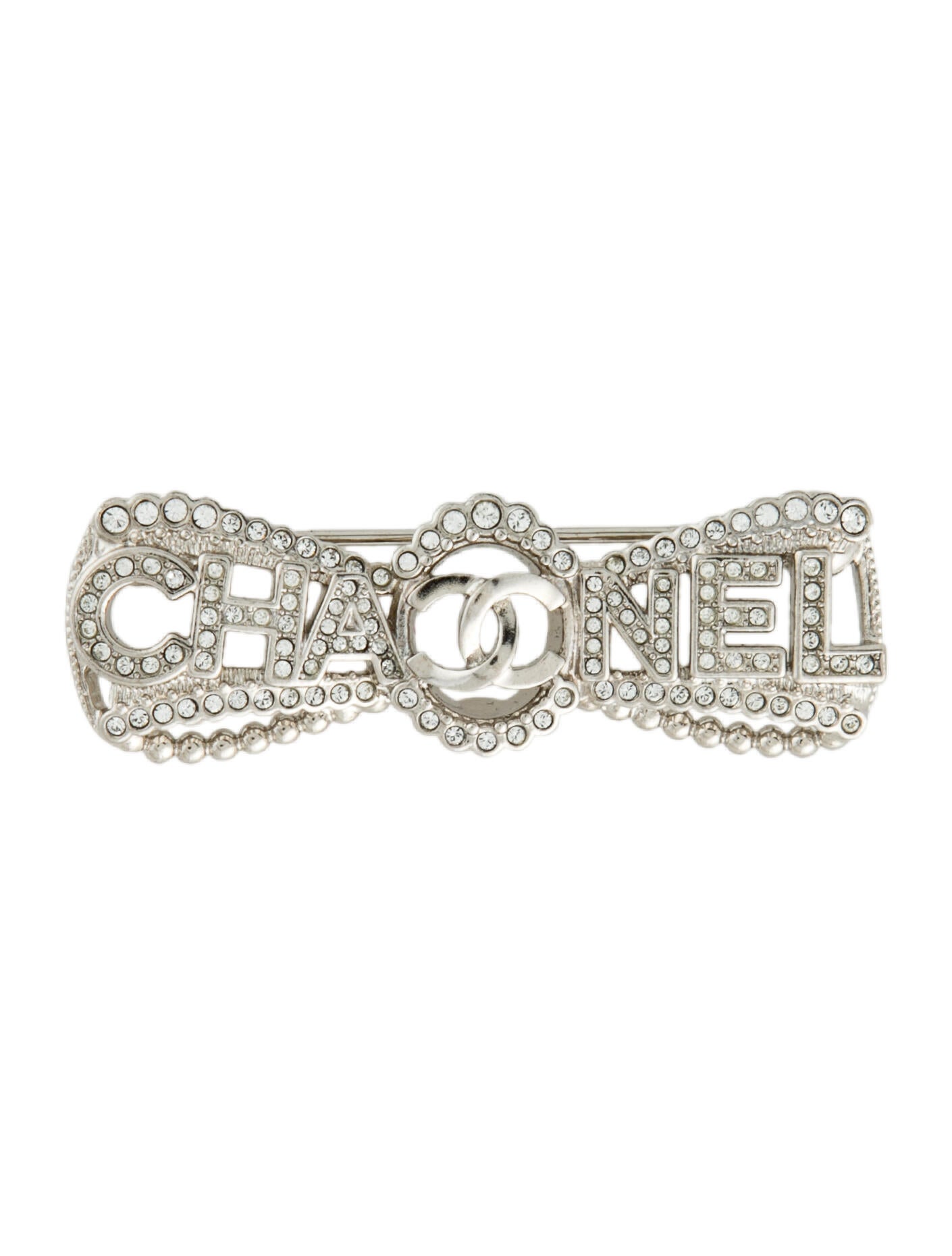 Chanel 2020 Faux Pearl & Strass CC Brocch - Palladium-Plated Pin ...