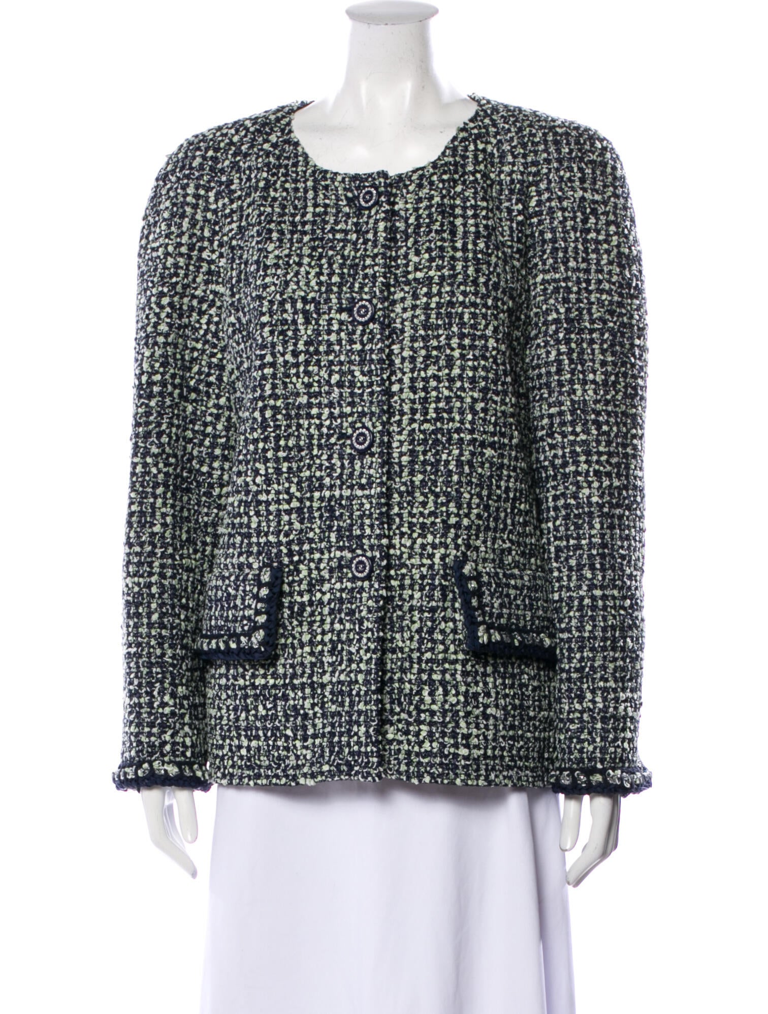 Chanel Paris-Edinburgh Tweed Jacket - Grey Jackets, Clothing ...
